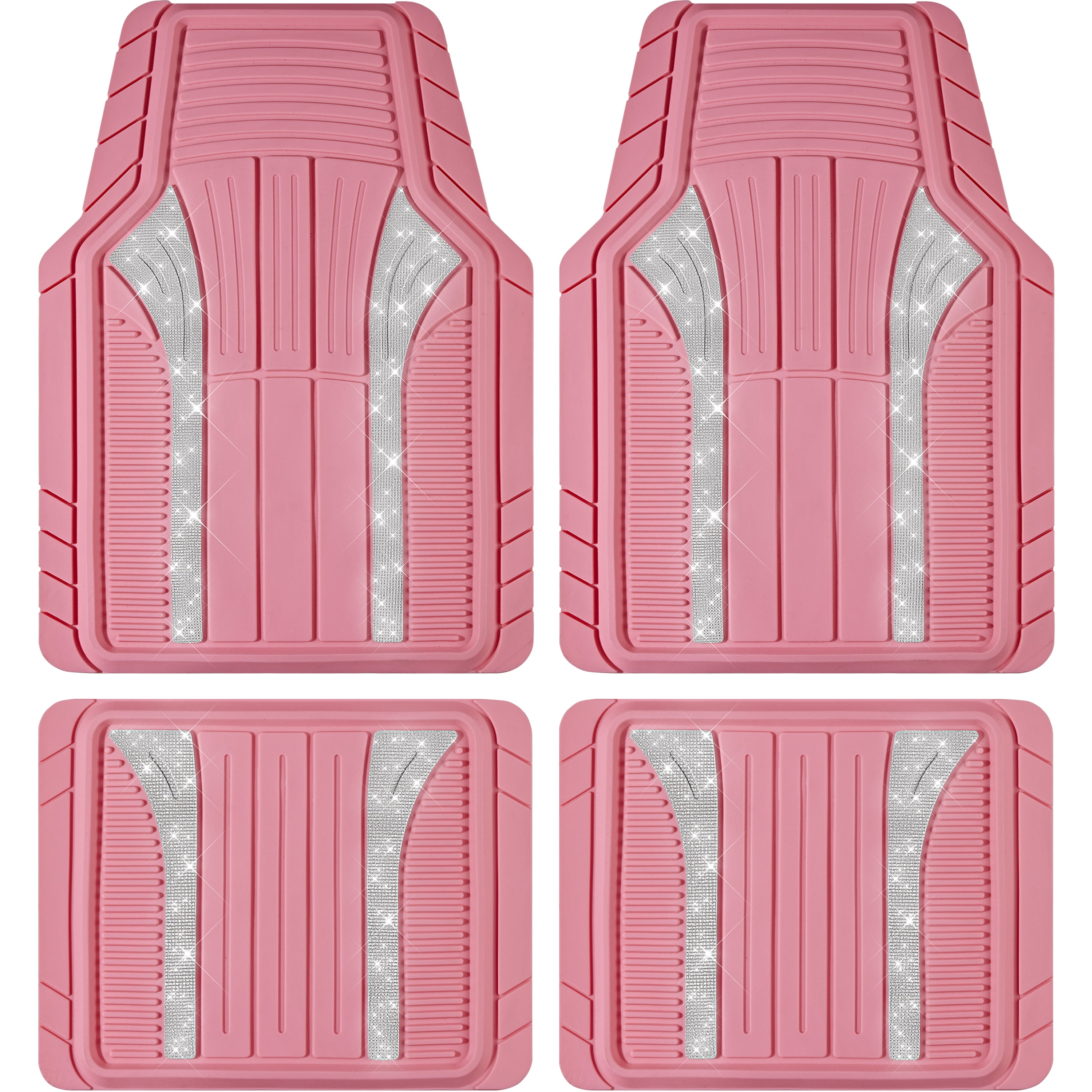 PIC AUTO Bling Car Mats, Hot Pink Glitter Rhinestone Floor Mats ...