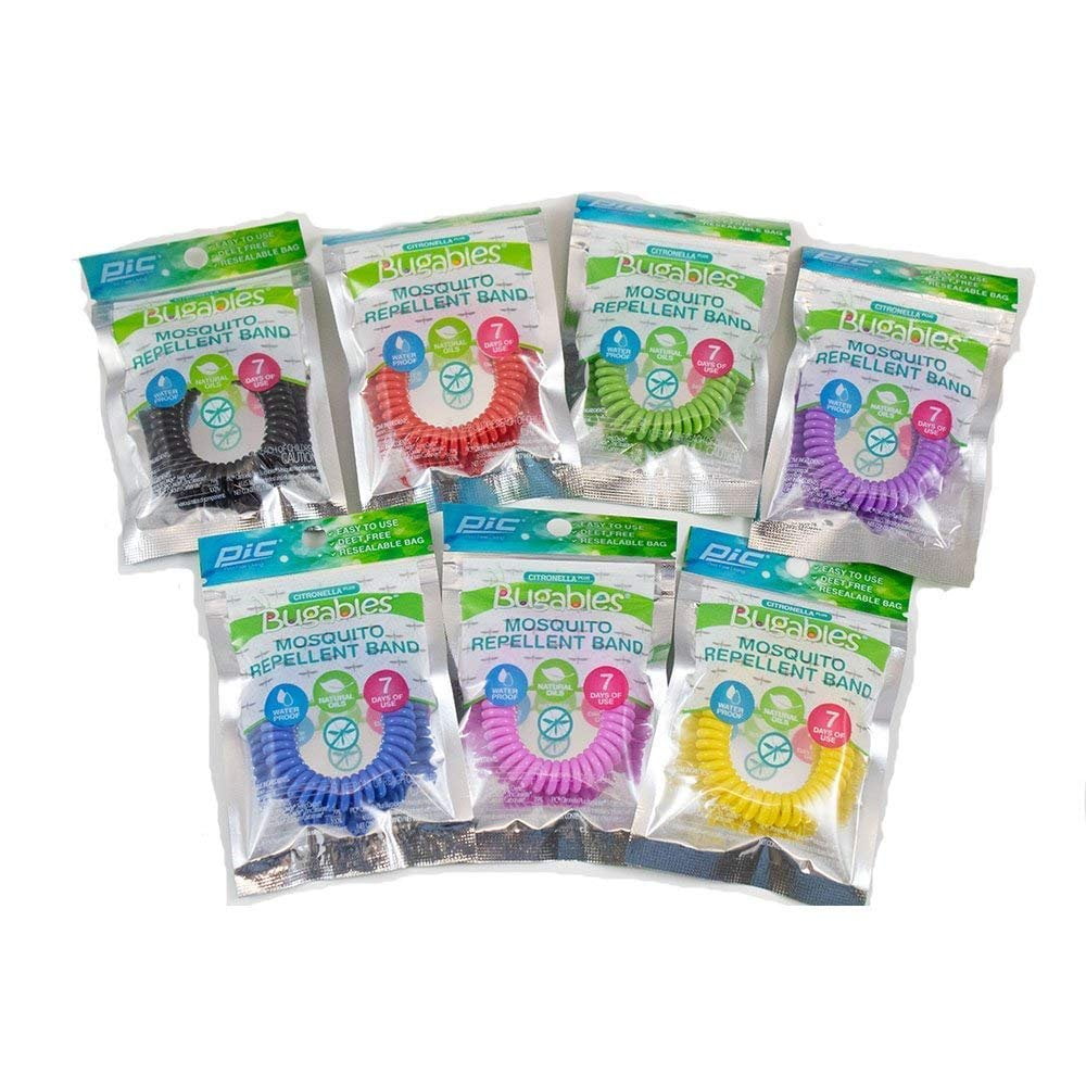 PIC Bugables Mosquito Repellent Band - Assorted Colors, Outdoor Bug ...
