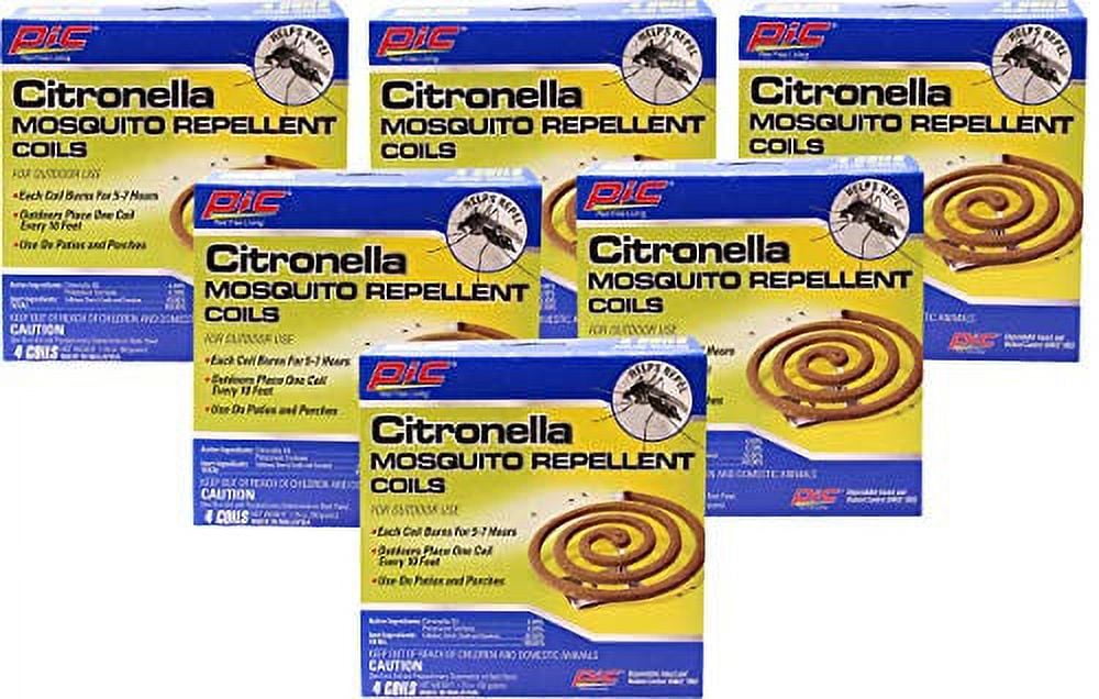 PIC Outdoor Citronella Coils Mosquito Repellent, 6-Pack, 24 Total Coils ...
