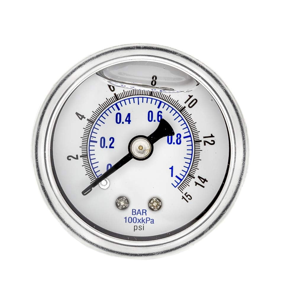 PIC Gauges 202L-158B Center Back Mount Glycerine Filled Pressure Gauge ...