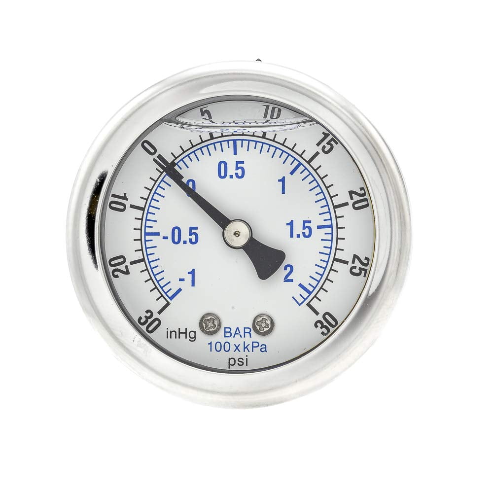 PIC Gauges PRO-202L-254CC Center Back Mount Glycerin Filled Industrial ...