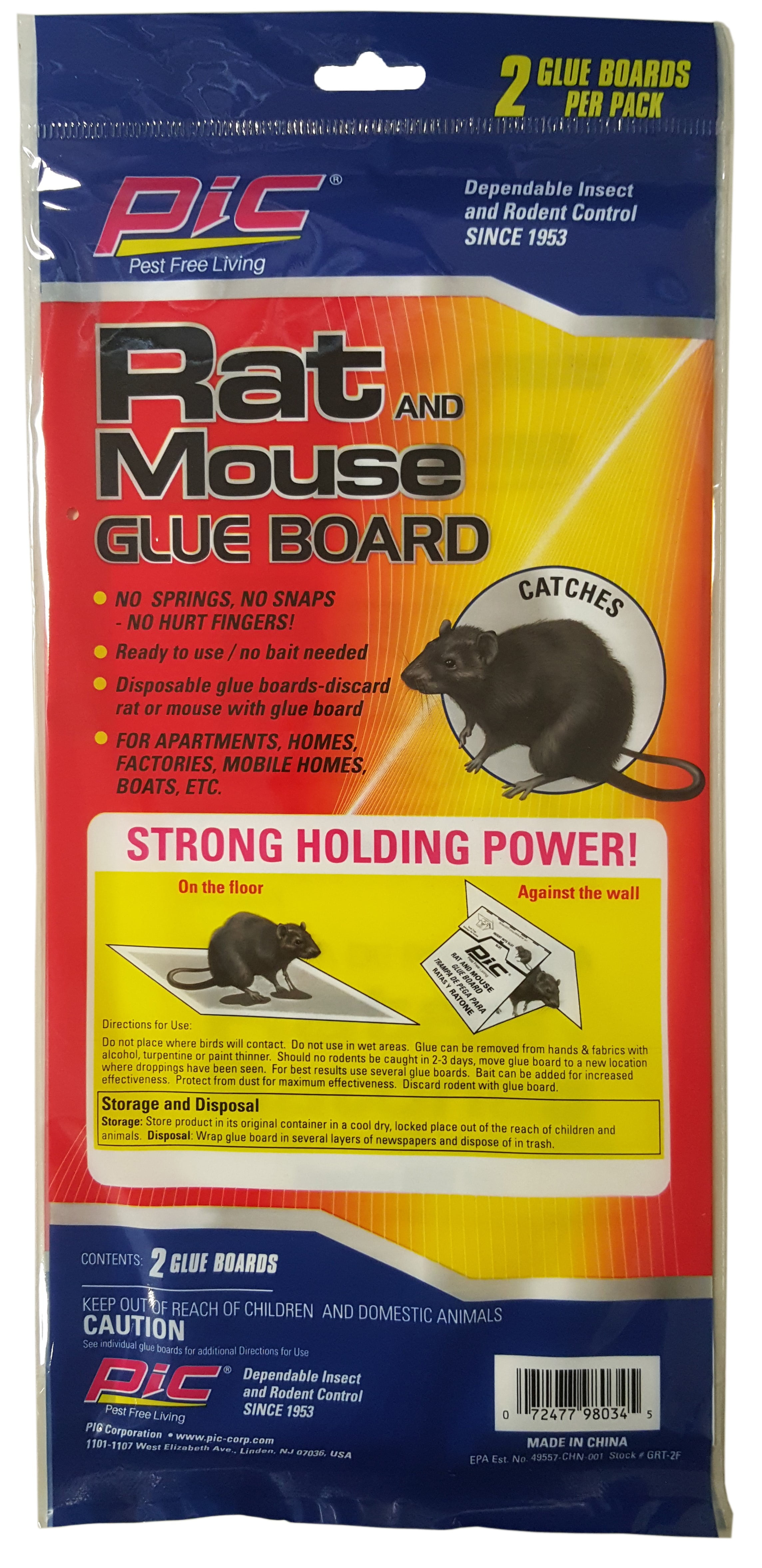 PIC Glue Rat Boards, 2 pk, GRT2F - Walmart.com