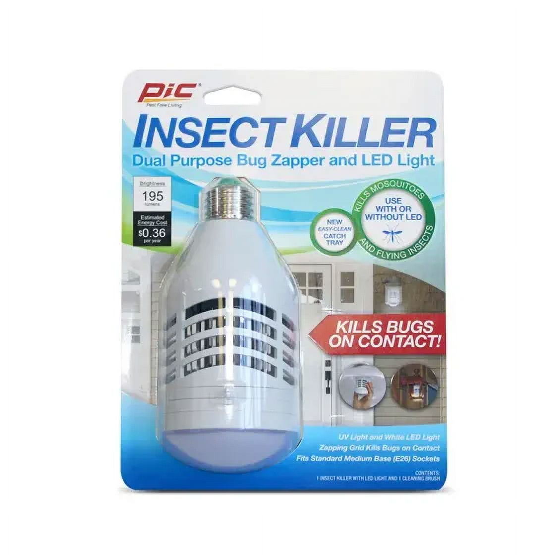PIC IKC Insect Killer Bulb, 120 V, 65 W, Led Lamp, Each - Walmart.com