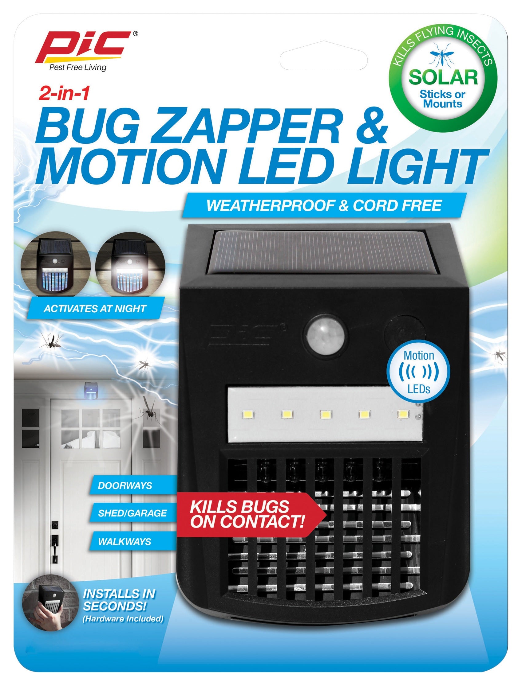 PIC SOLAR-SL Bug Zapper & Motion LED Light, Each - Walmart.com