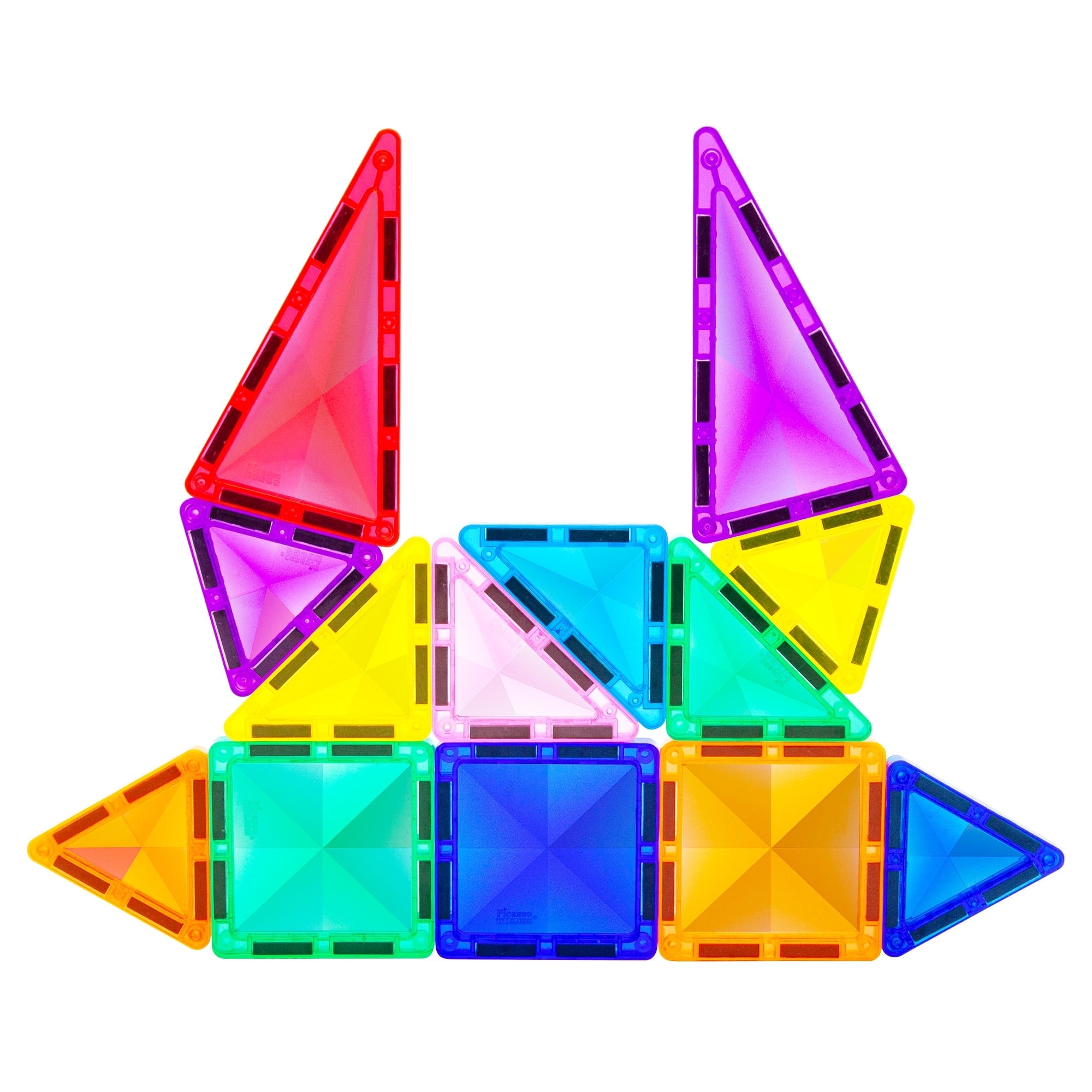 PICASSO-TILES Magnetic Tiles for Kids, Travel Size 13PCS Construction ...