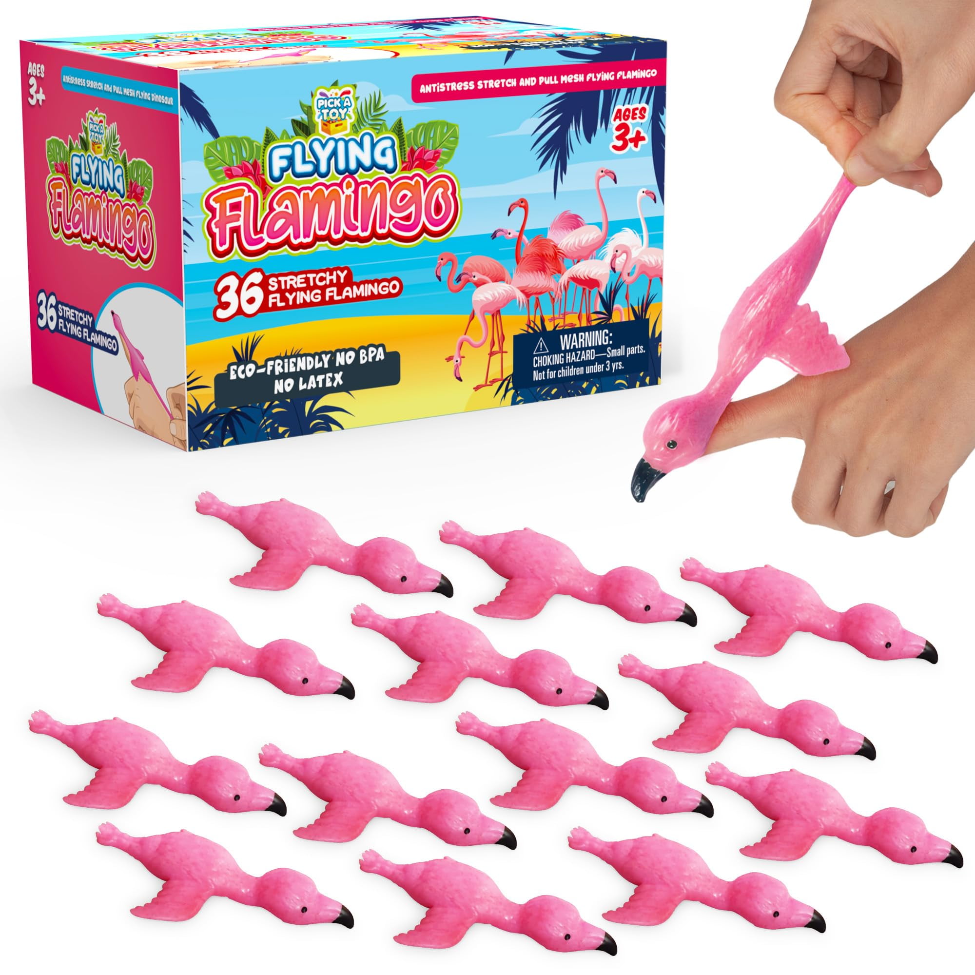 PICK A TOYTRDN 36 Pcs Flamingo Party Favors Toys for Kids, Bird Shooter ...