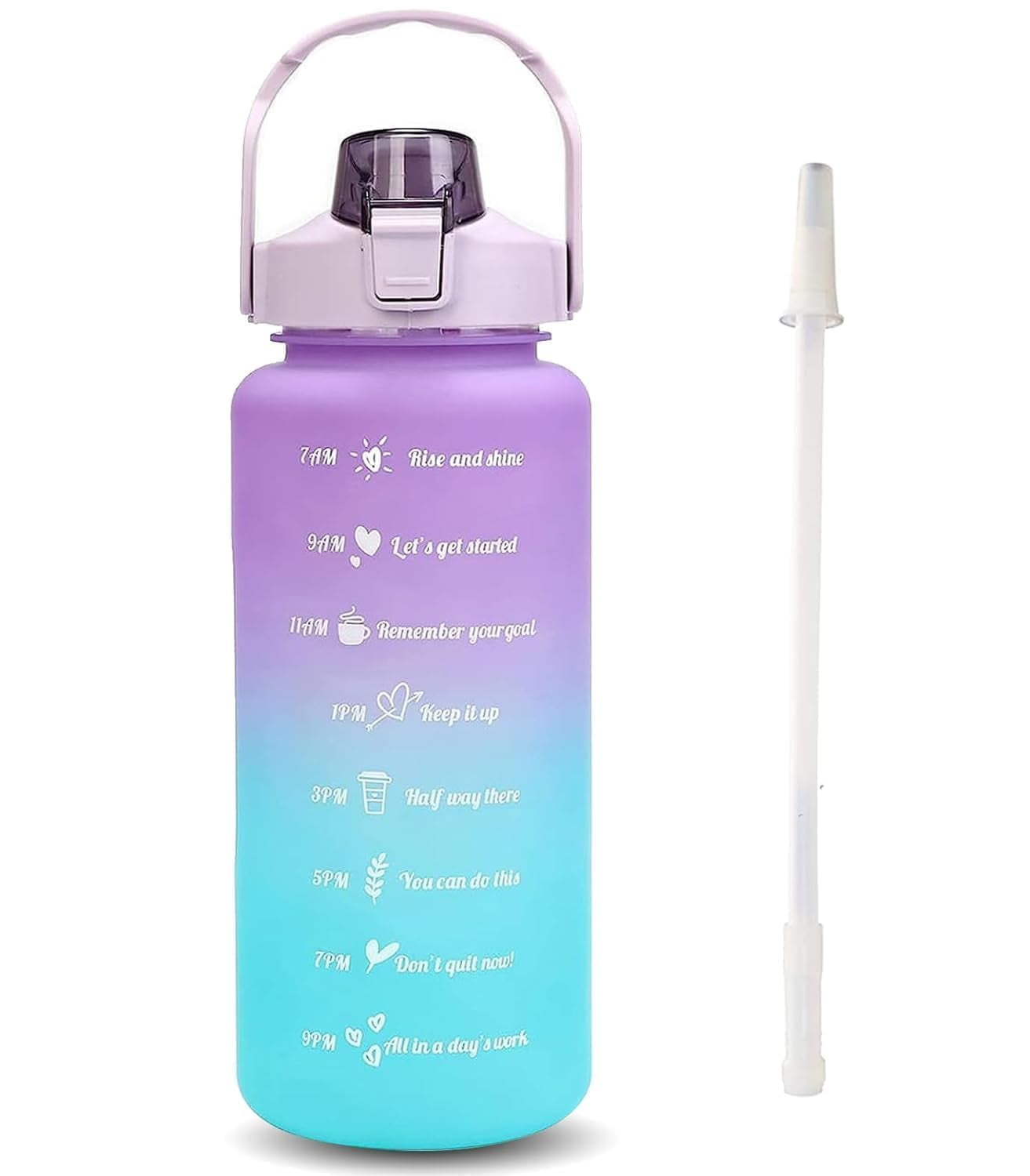 PICKVILL Gym Gallon Bottle for Men 2 Litre Water Bottle for Gym Workout Motivational Sipper ...