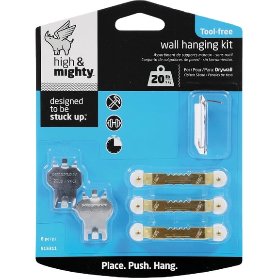 6-pack Hillman High & Mighty Picture Hanger - 20 Lb Capacity - 6 Pack ...