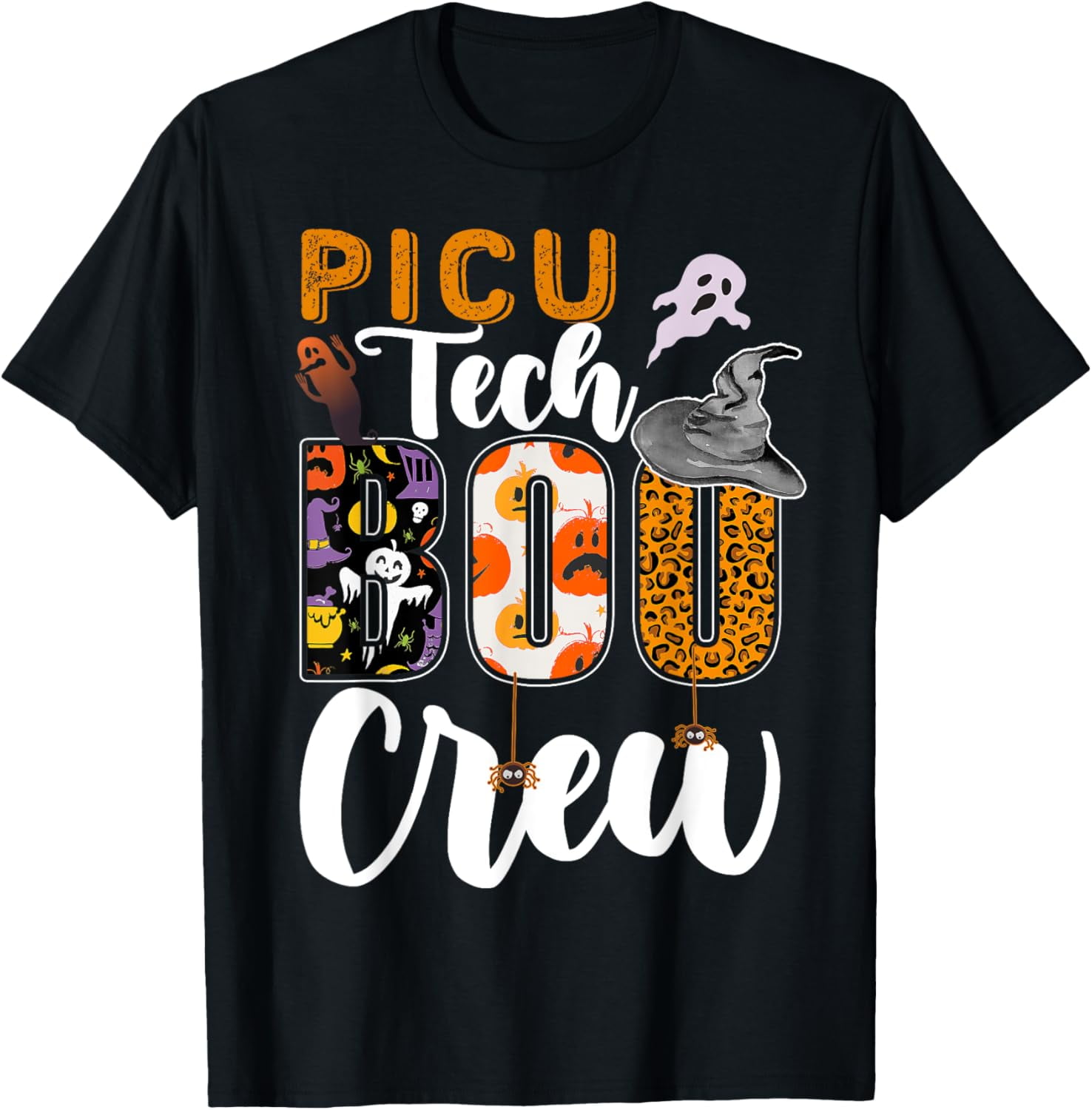 PICU Tech Boo Crew Halloween Matching Pediatric ICU T-Shirt - Walmart.com
