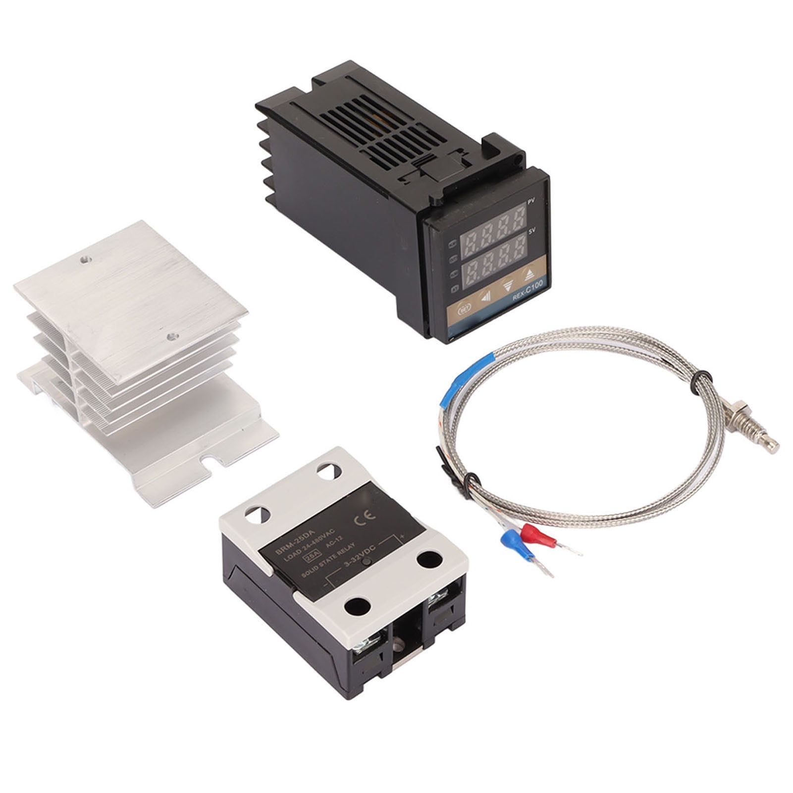 PID Temperature Controller Kit with K-Type Thermocouple, 25A Heat Sink ...