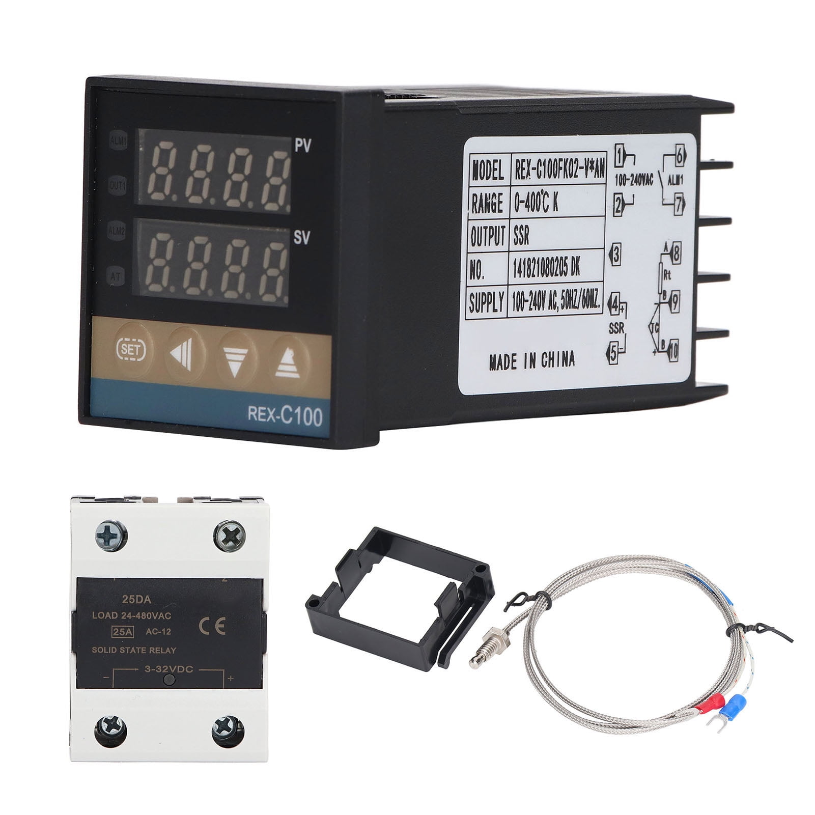PID Temperature Controller Set, 3 Pieces, 0-400°C Temperature Control ...