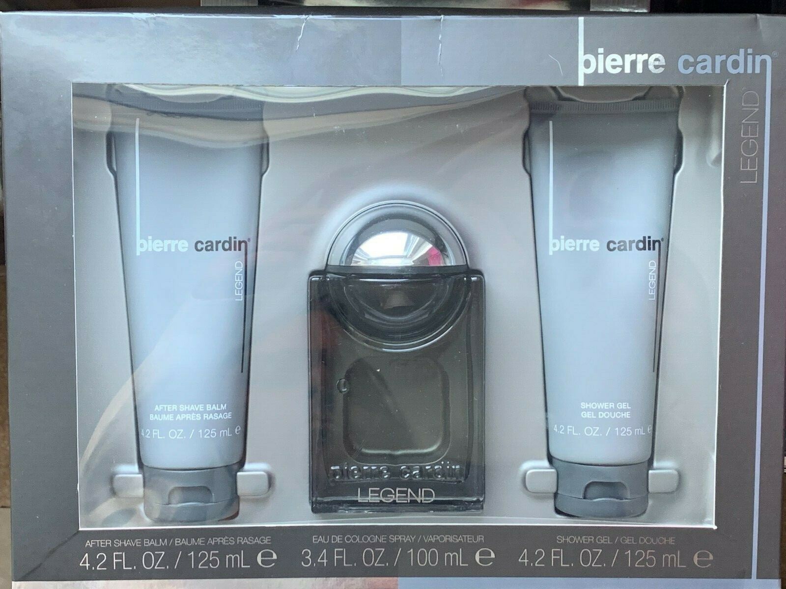 PIERRE CARDIN LEGEND 3.4 OZ / 100 ML EDC SPRAY 3 PIECE MEN GIFT SET ...