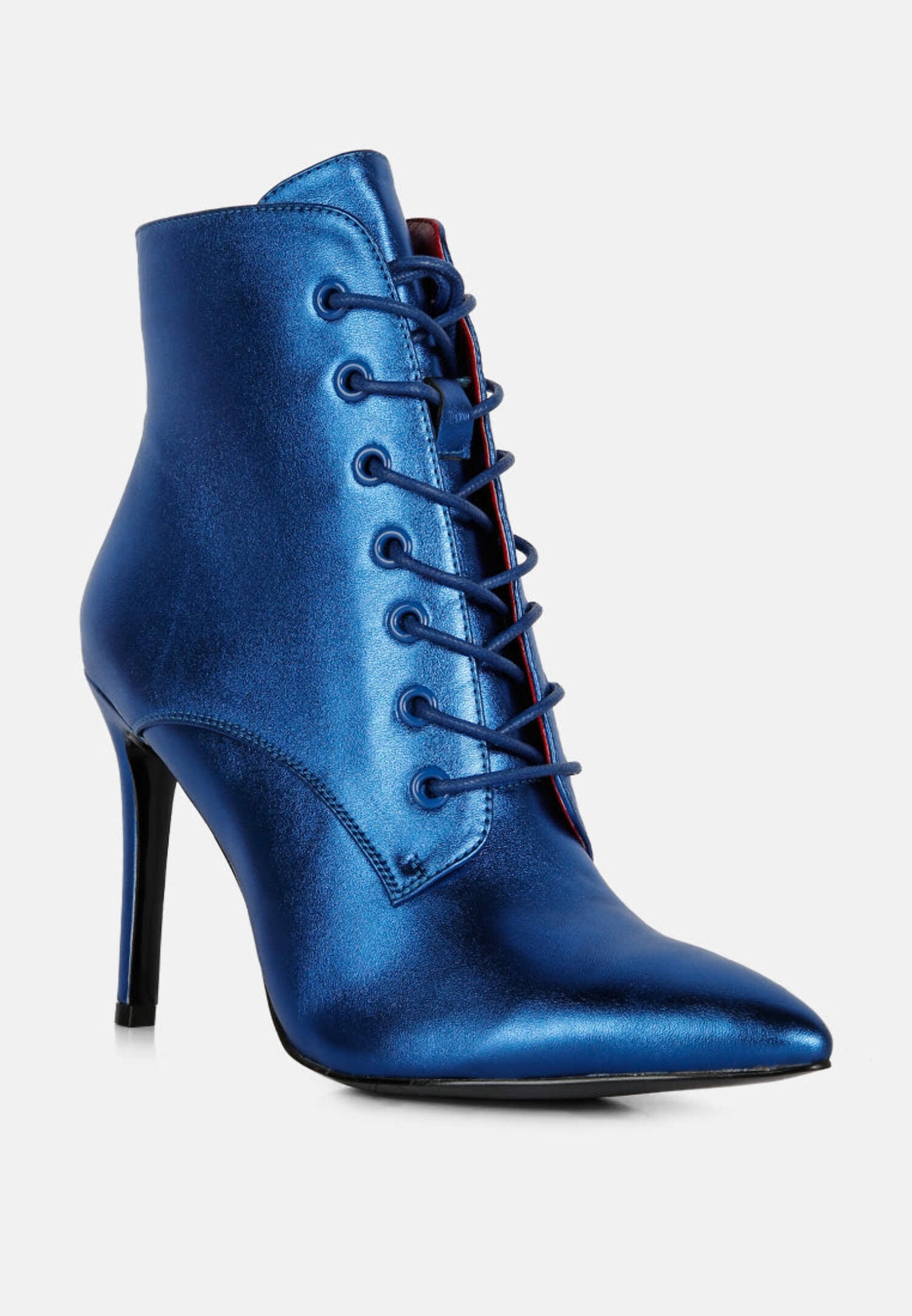 PIET Blue Metallic Stiletto Ankle Boot - Walmart.com