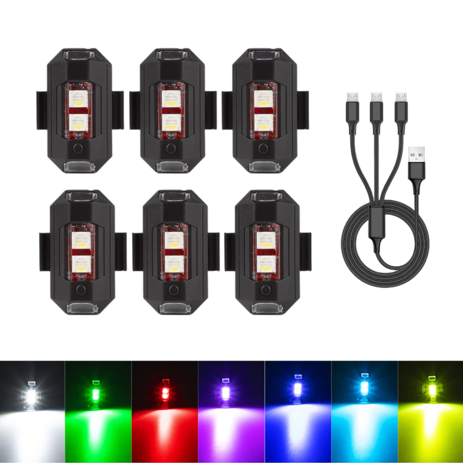 PIFOOG 6PCS Mini Strobe SSF20 Light LED Anti-collision Lights Aircraft ...