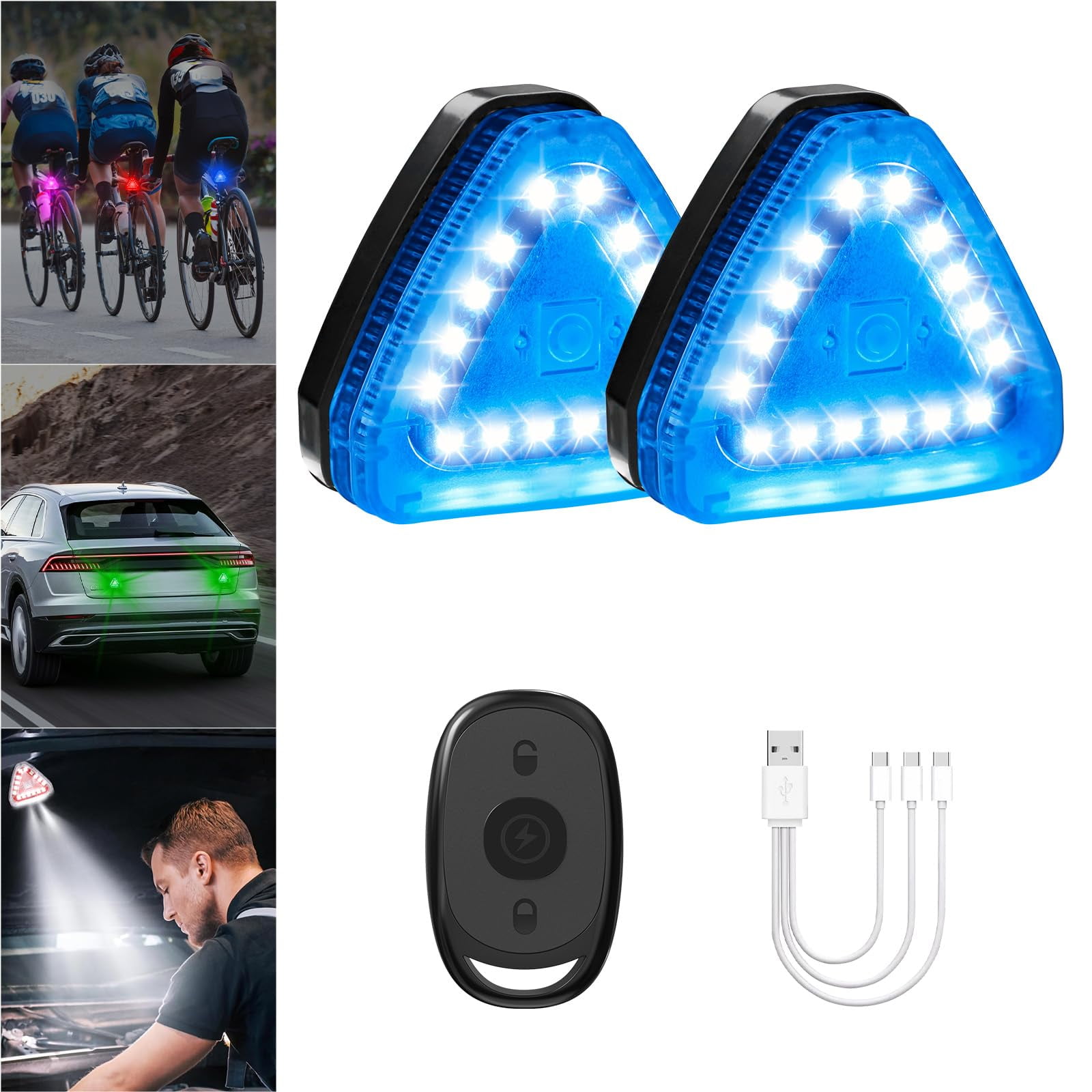 PIFOOG High Brightness LED OIF8 Strobe Lights with Remote RGB Car Anti ...