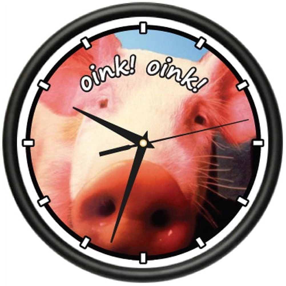 PIG 1 Wall Clock pigs piglet farm country decor gift - Walmart.com