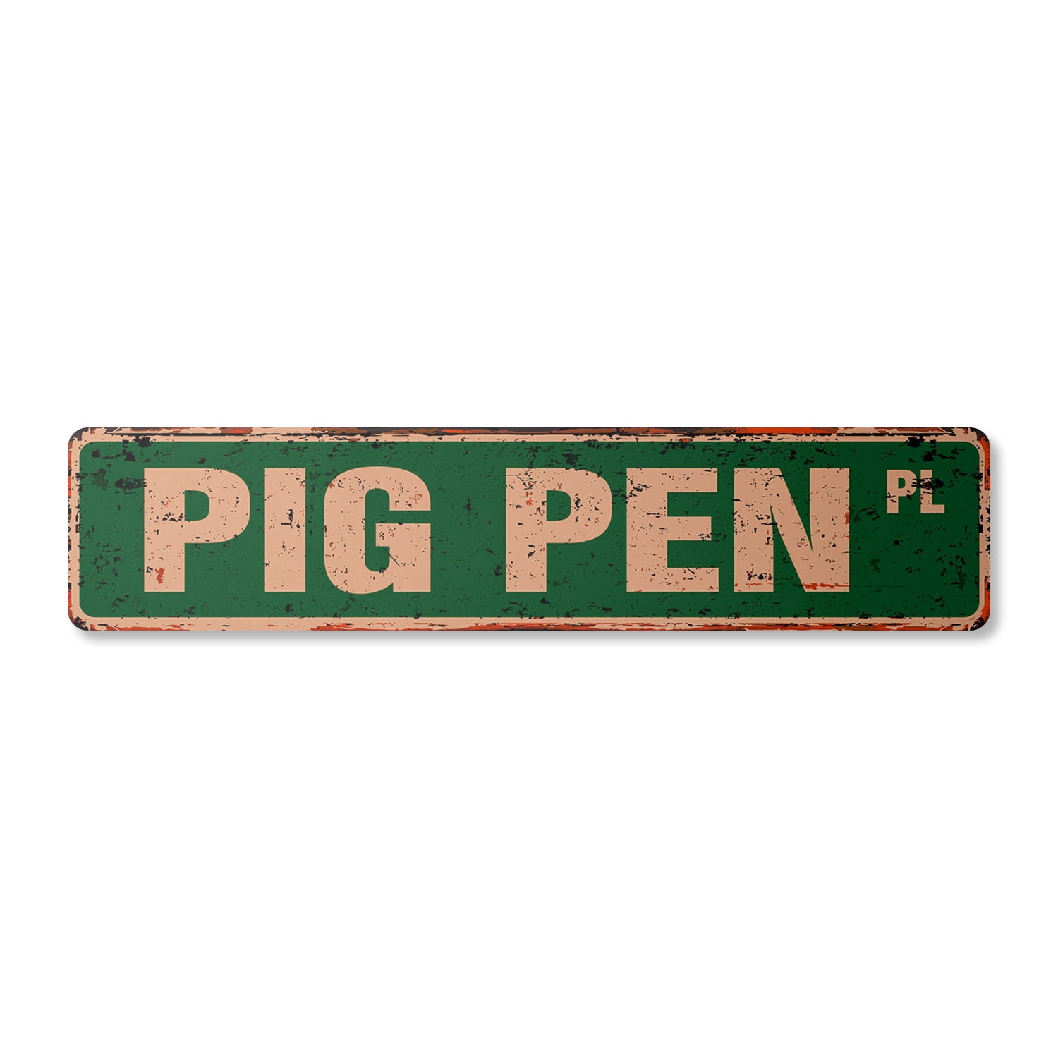 PIG PEN Vintage Aluminum Street Sign pigsty farm farmer roast ribs ...
