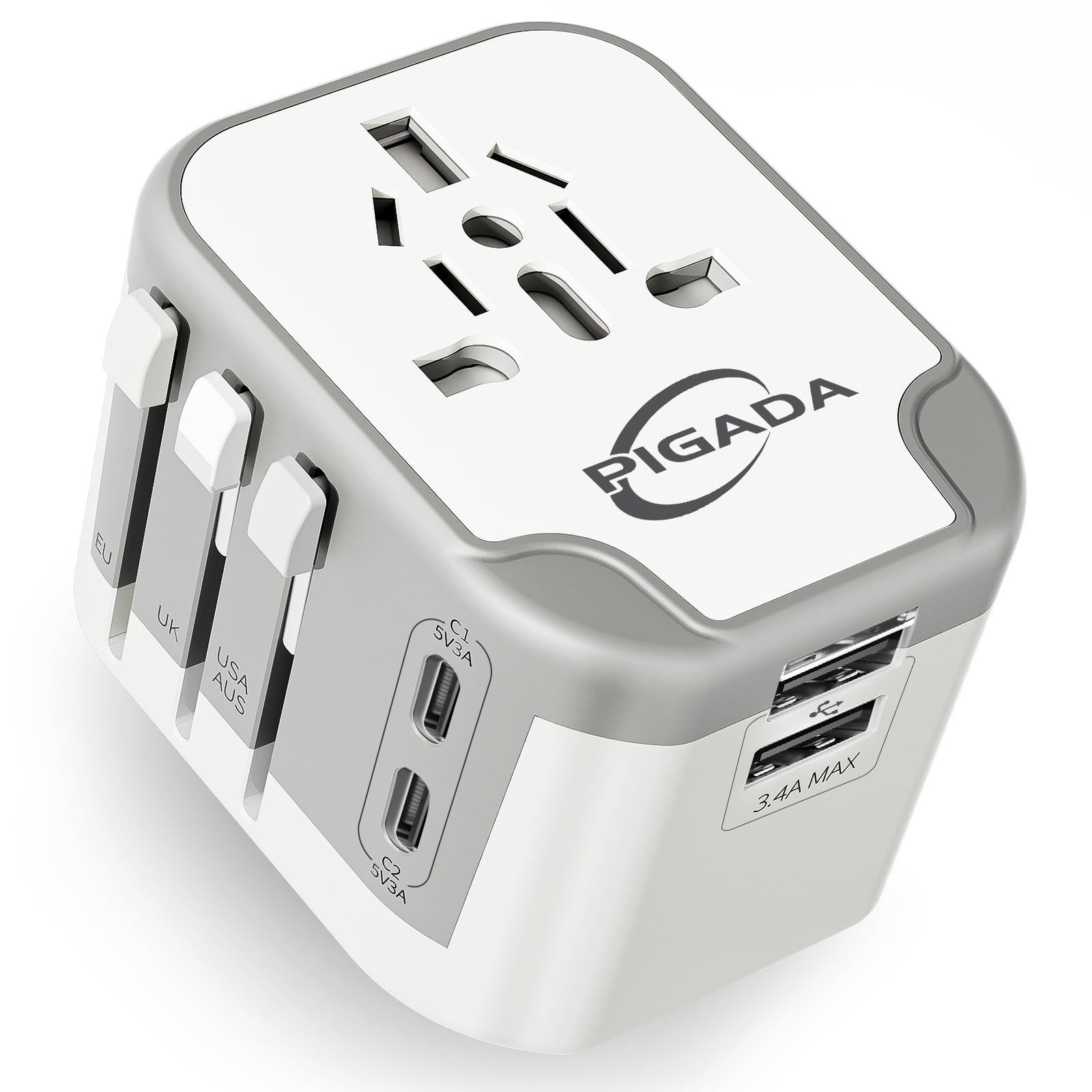 PIGADA Universal Travel Adapter One International Wall Charger AC Plug ...