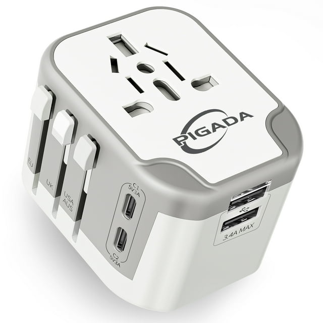 PIGADA Universal Travel Adapter, 10A Smart Power, 3.0A USB Type-C for ...