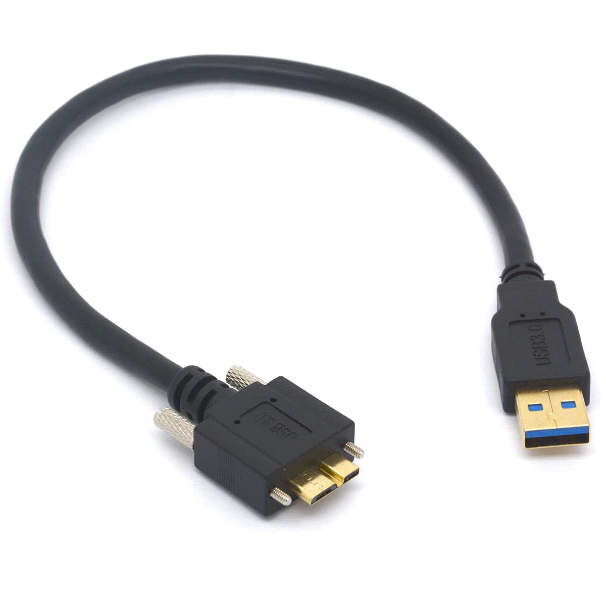PIIHUSW Micro b Locking Screw Cable, Short USB 3.0 Micro B Cord USB A ...