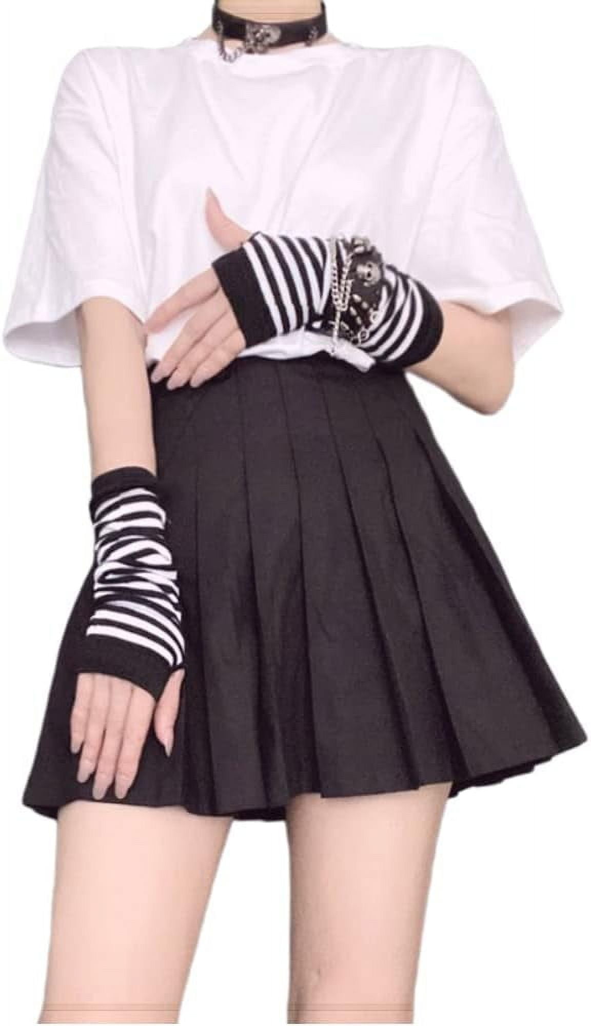 PIKADINGNIS Arm Warmers Goth Kawaii Emo Steampunk Half Finger Y2K ...