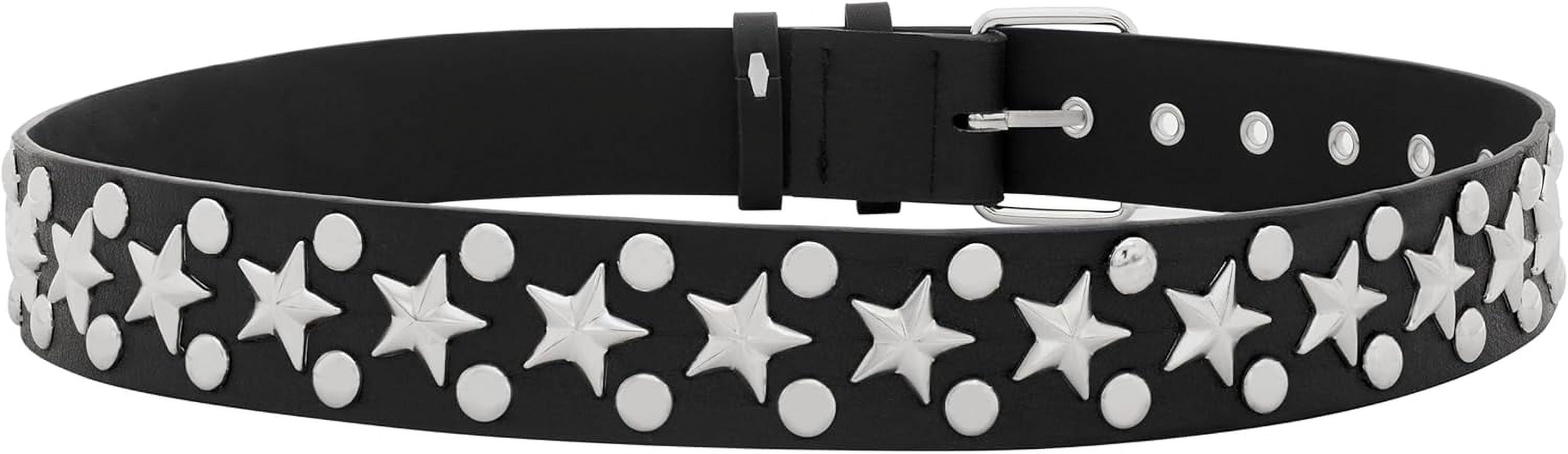 PIKADINGNIS Black Star PU Leather Belt, Punk Belt, Grunge Belt, Gothic ...