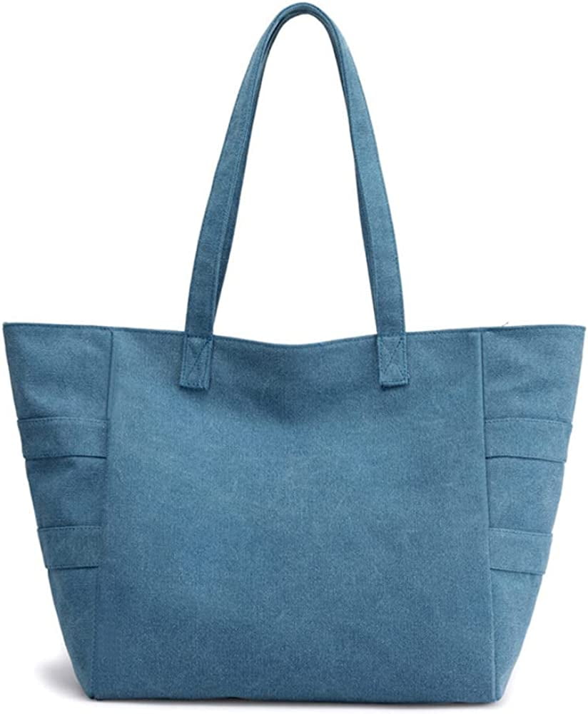 PIKADINGNIS Canvas Shoulder Bag Large Capacity Cloth Hobo Handbag Tote ...