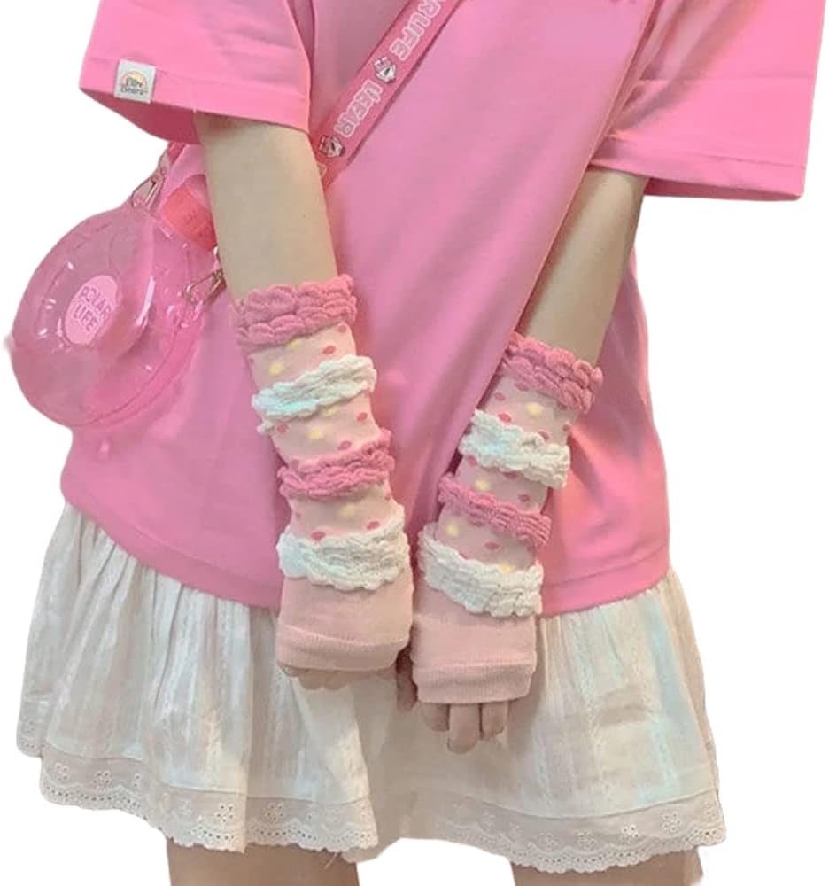 PIKADINGNIS Cute Arm Warmers Kawaii Half Finger Y2K Adorable ...