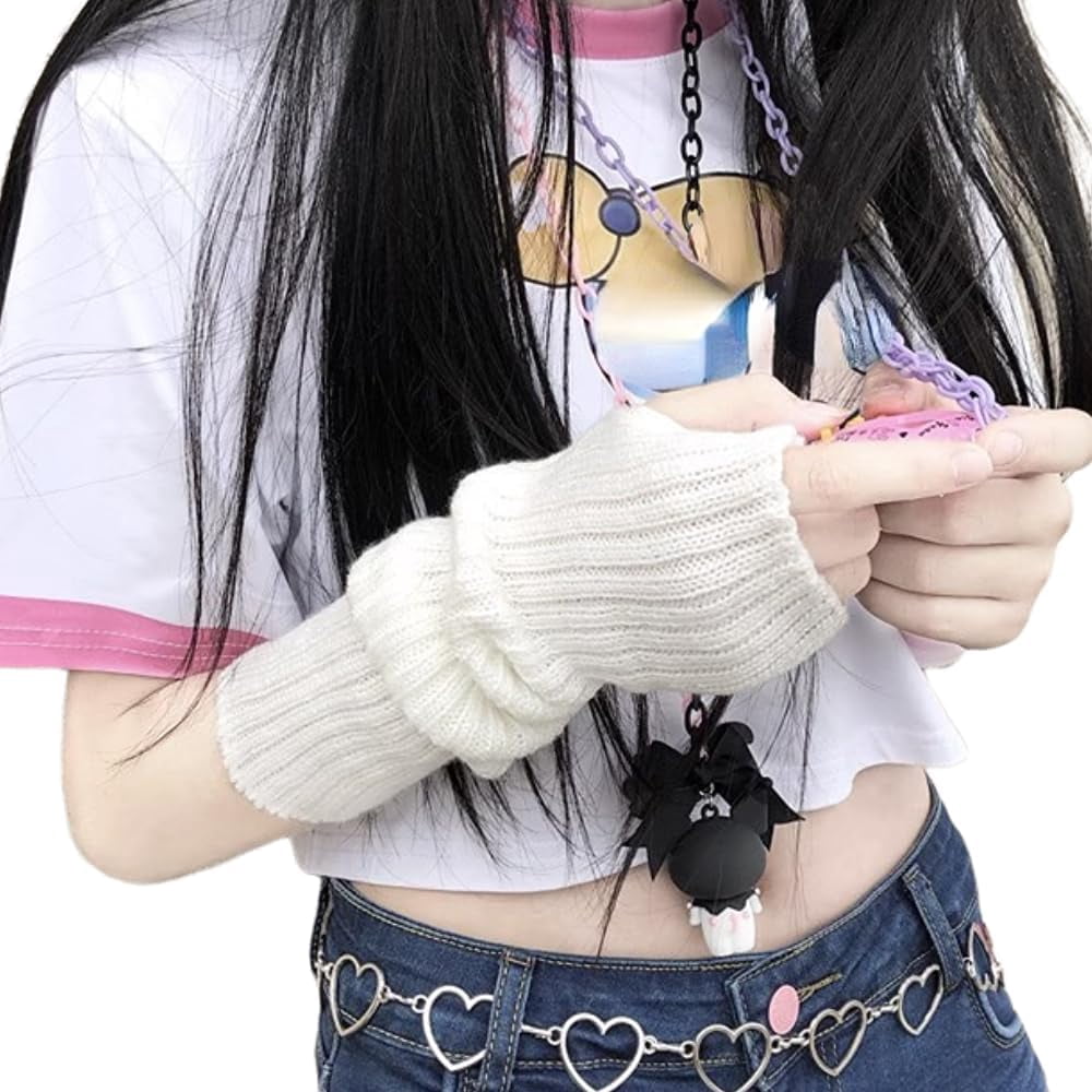 PIKADINGNIS Cute Arm Warmers Kawaii Half Finger Y2K Adorable ...