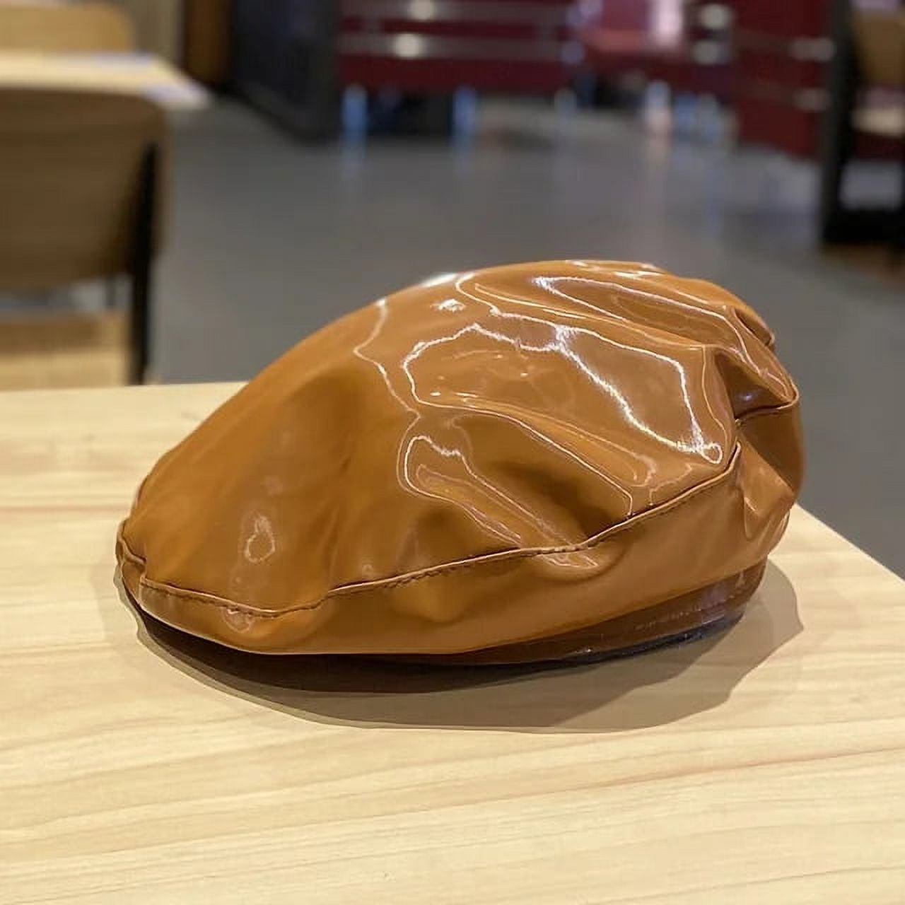 PIKADINGNIS Fashion Autumn Winter New Womens Hat PU Leather French Artist Beret Cap Fashion ...