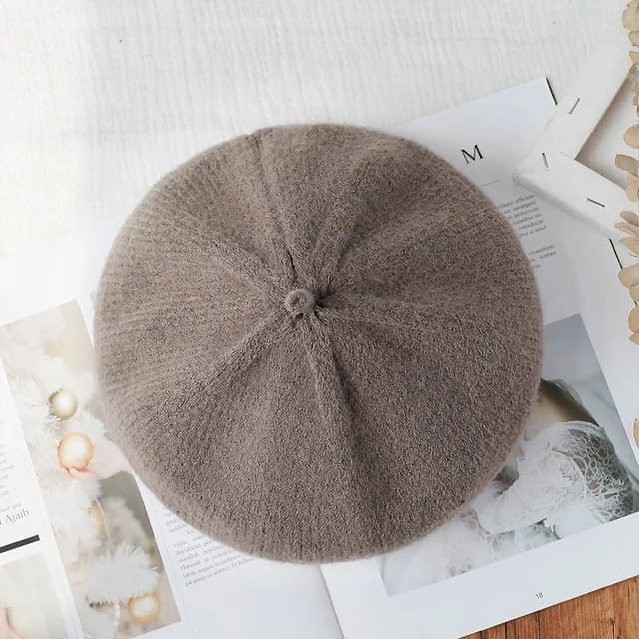 PIKADINGNIS Fashion Girl Beret French Artist Warm Knitting Winter Beanie Hat Retro Vintage Plain ...