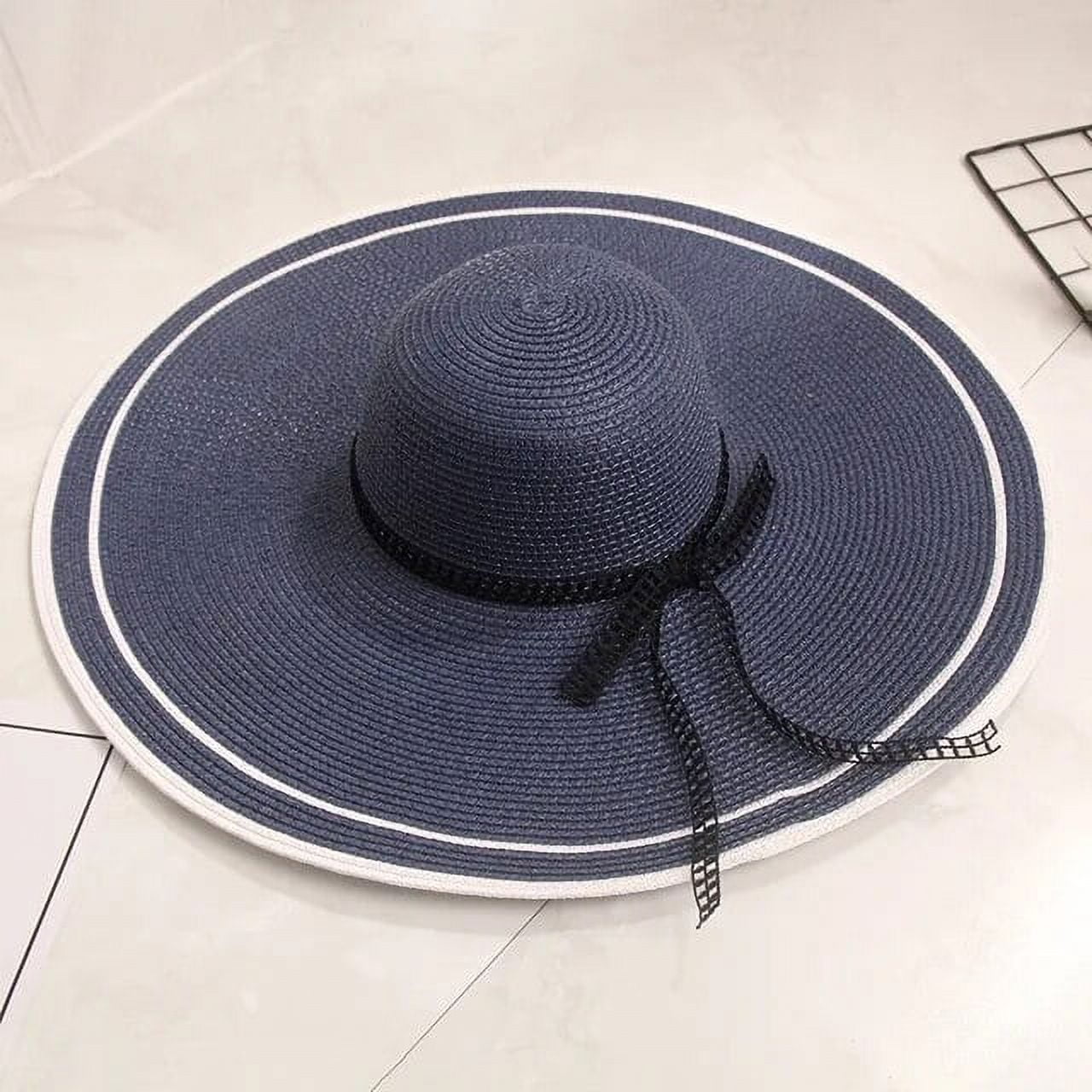 PIKADINGNIS Fashion Musim Panas Besar Brim Jerami Topi Floppy Topi Sun ...