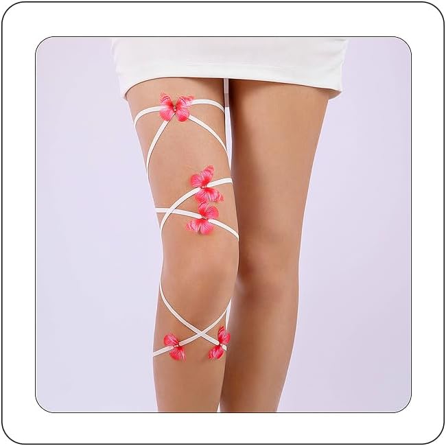 PIKADINGNIS Gothic Butterfly Rave Leg Wrap with Rhinestone Black Long ...