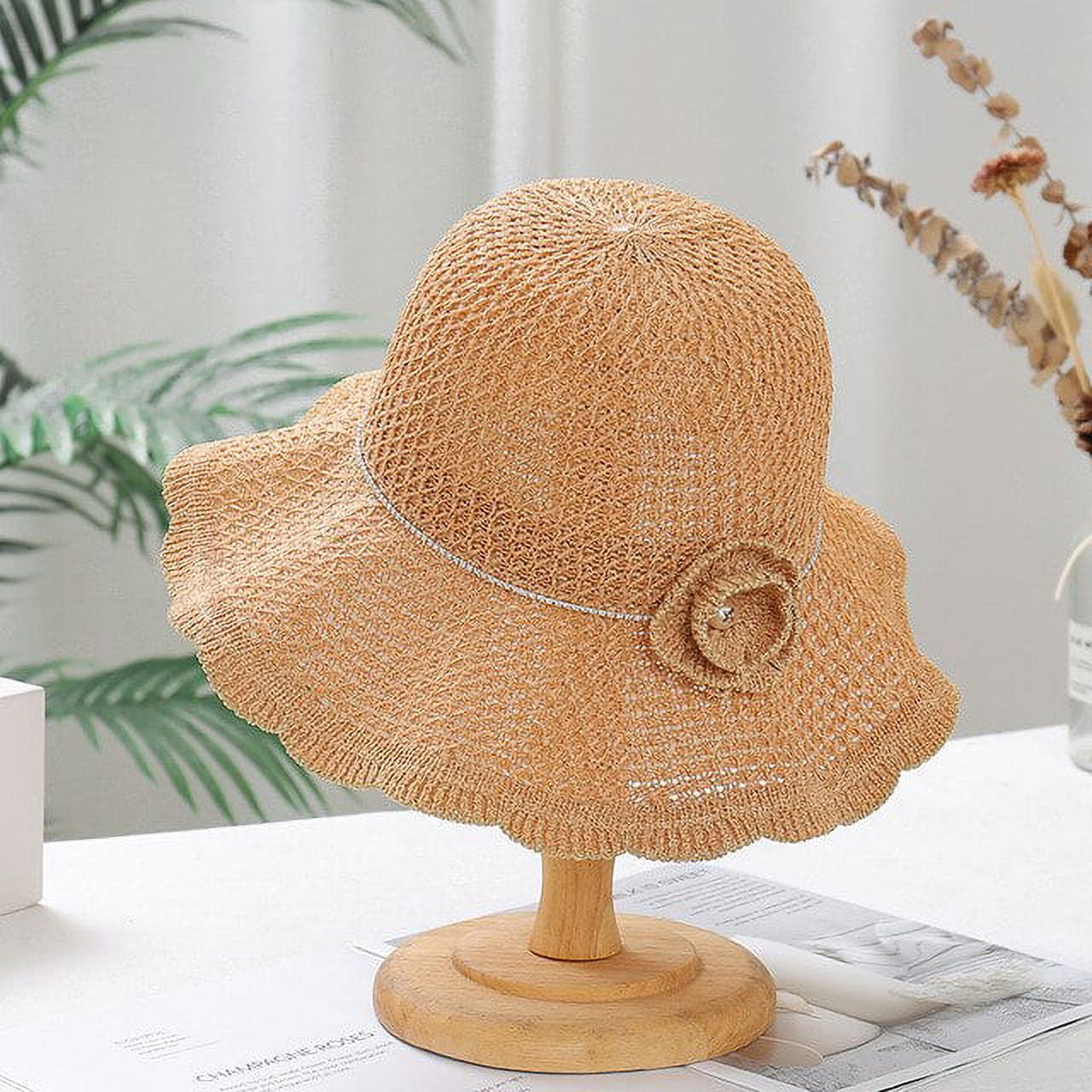 PIKADINGNIS Handmade Crochet Floppy Top Summer Hats Collapsible Dome ...