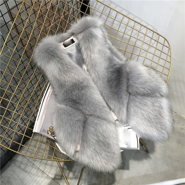 PIKADINGNIS High Quality Faux Fur Vest Women Fashion Sleeveless Short ...