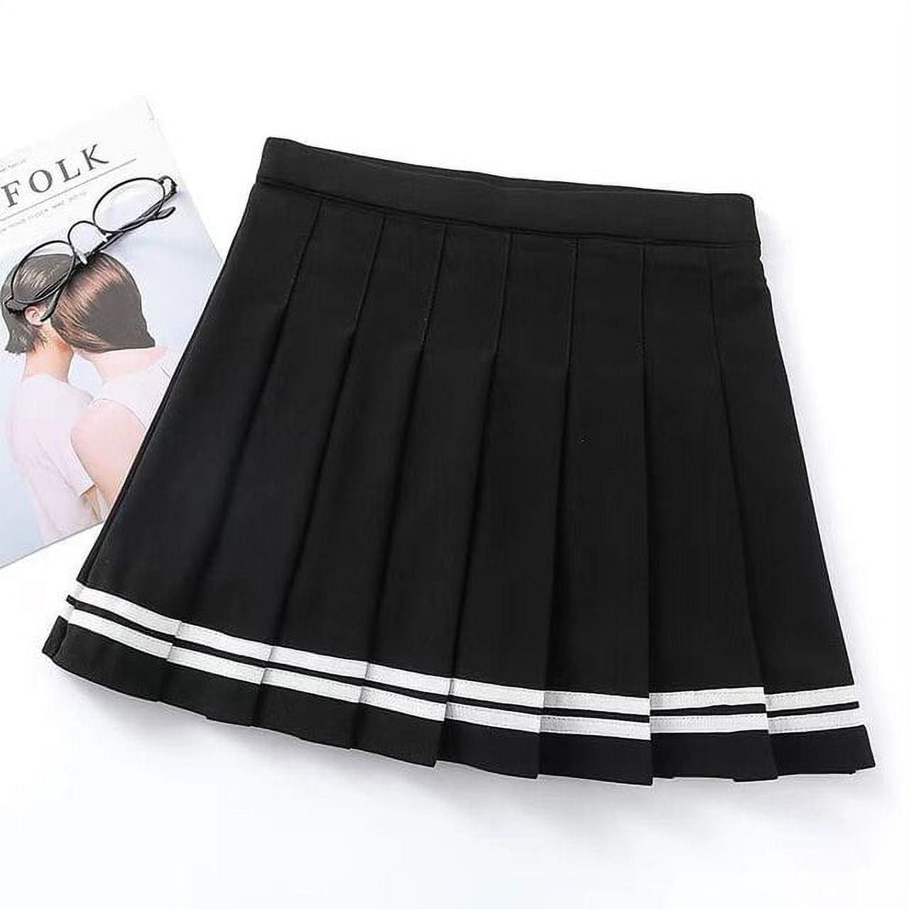 Pikadingnis High Waist Pleated Skirts Women Kawaii Harajuku Preppy Style Mini Skirts Girls