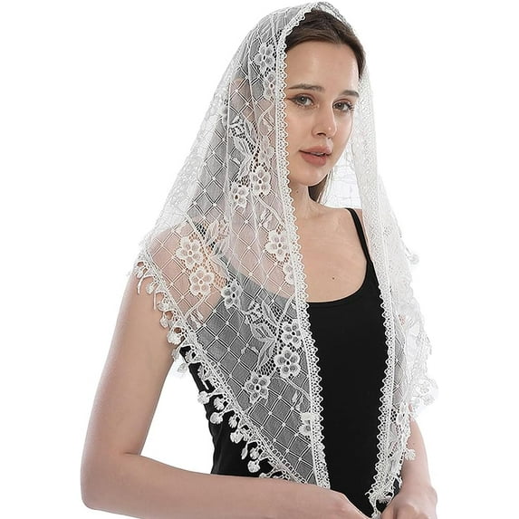 PIKADINGNIS Lace Mantilla Veils Catholic Church Veils for Women Mass ...