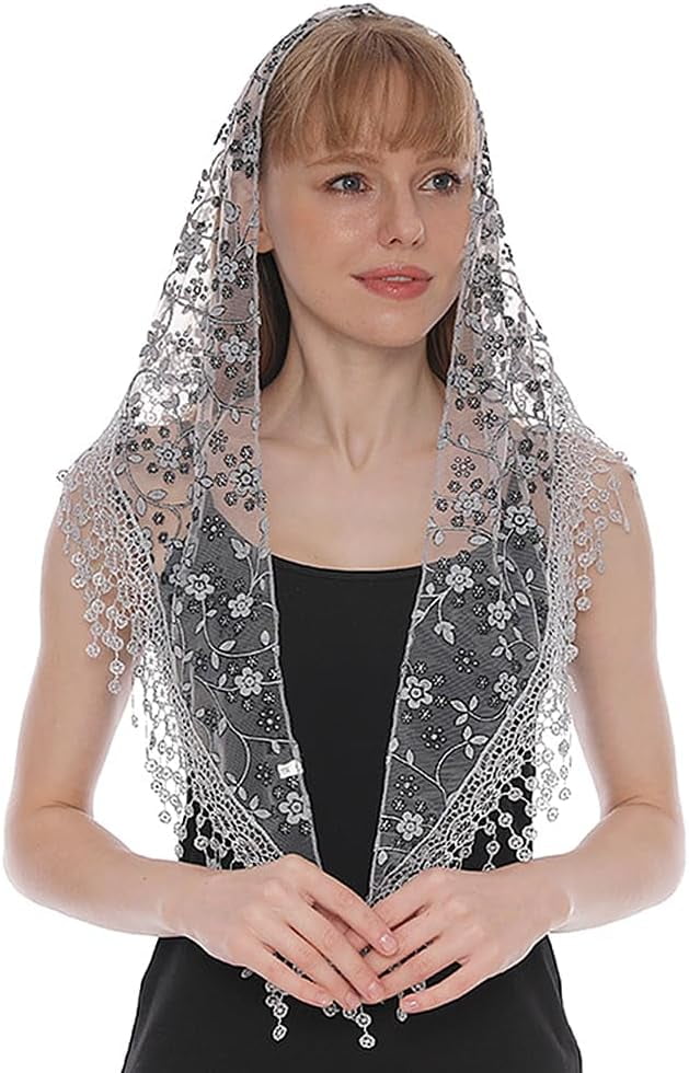 PIKADINGNIS Lace Mantilla Veils Catholic Church Veils for Women Mass ...
