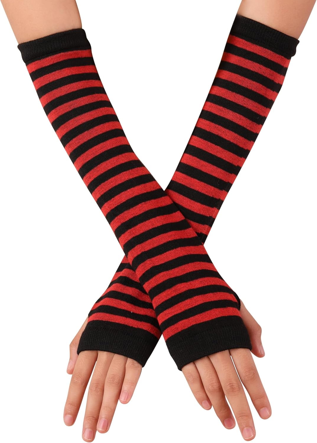 PIKADINGNIS Long Fingerless Gloves, Arm Warmers y2k, Goth Gloves, Punk ...