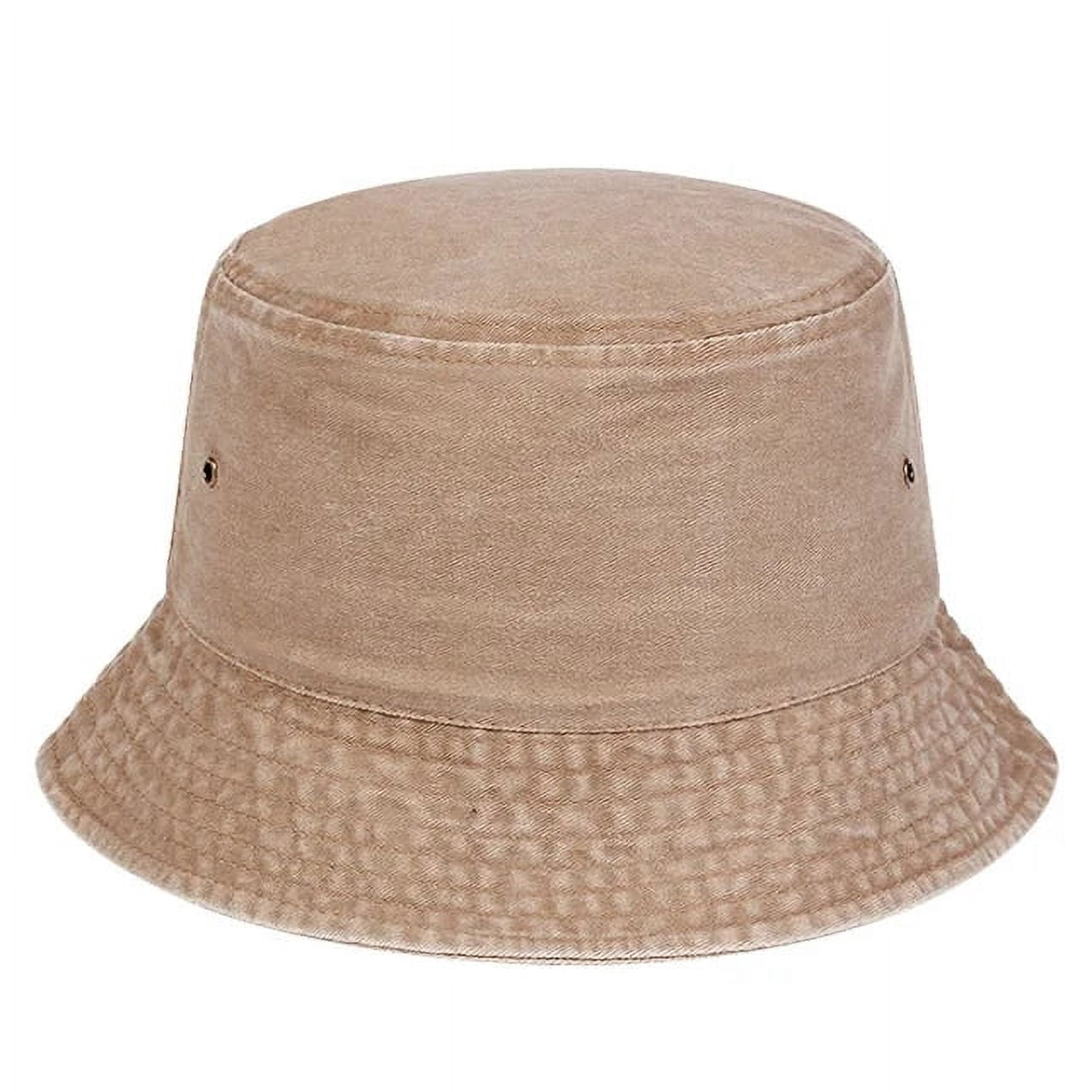 PIKADINGNIS New Solid Cotton Washed Denim Bucket Hats Unisex Bob ...