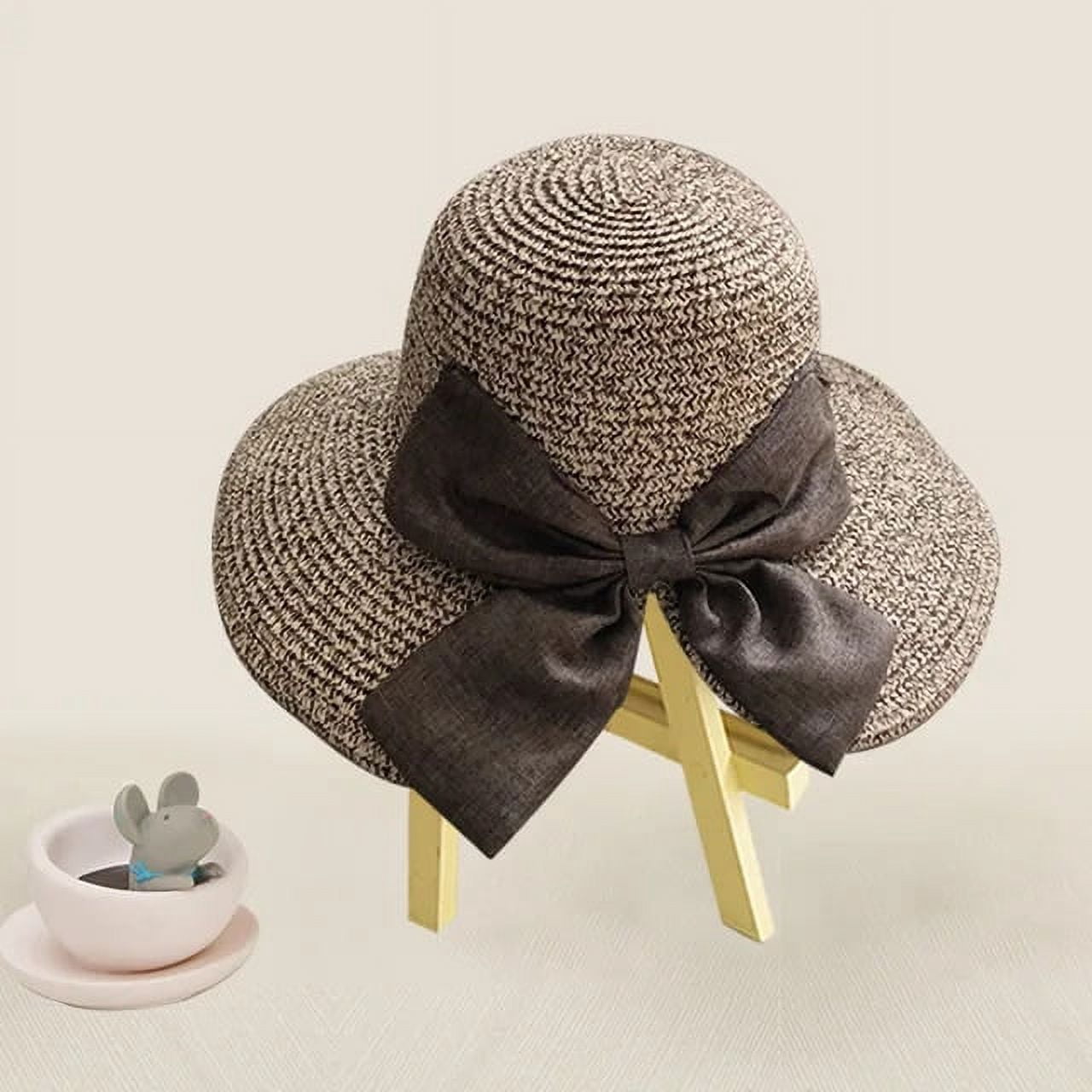 PIKADINGNIS New Summer Women Bow Tie Fashion Wide Large Brim Sun Hat ...
