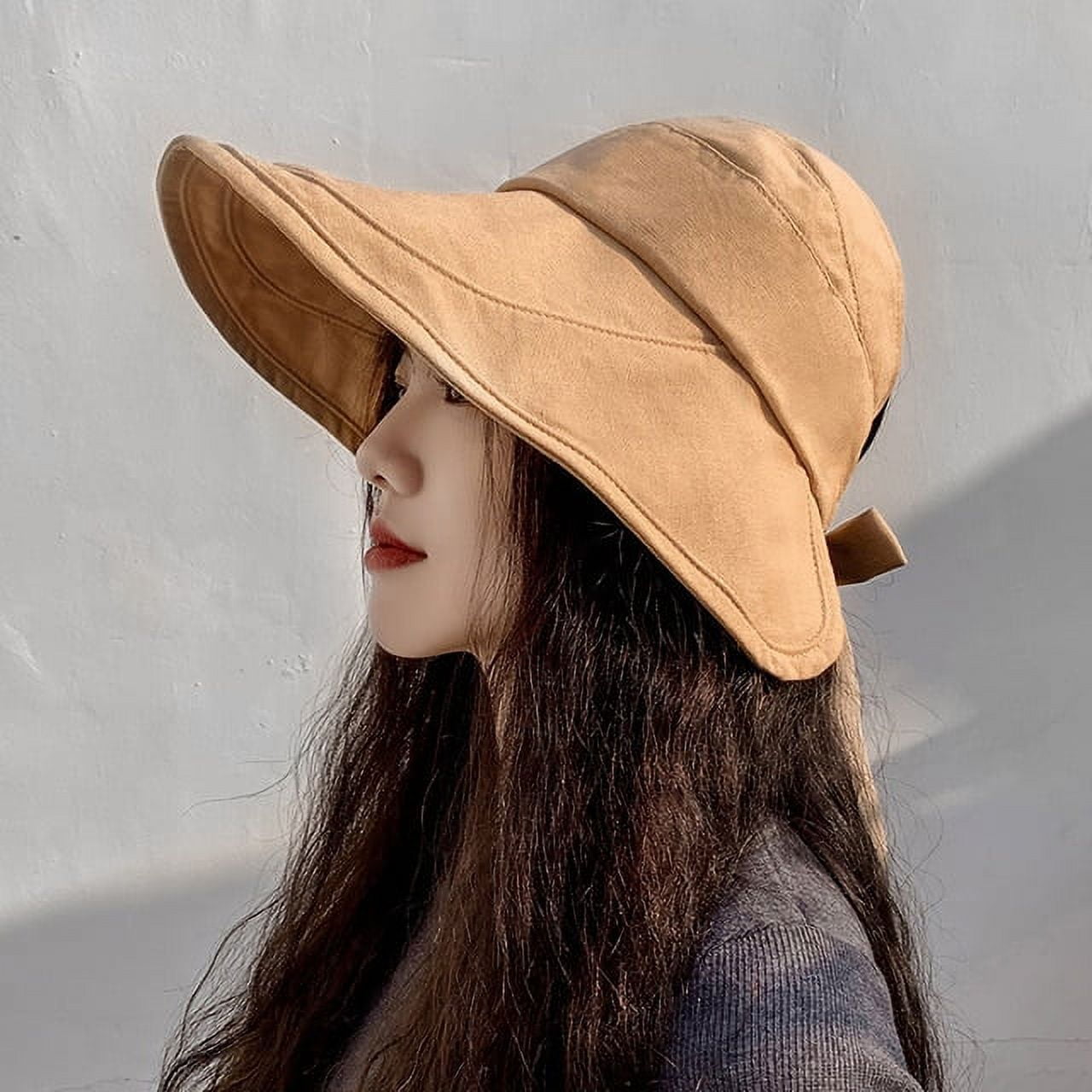 PIKADINGNIS New Women Panama Summer Visors Hat Sun Hat Wide Large Brim ...