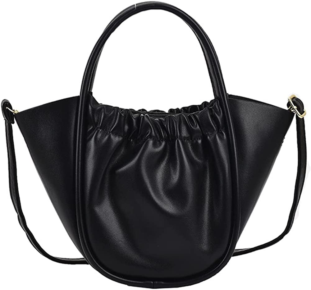 PIKADINGNIS Soft Handbag for Women Fashion Ruched Basket Shoulder Bag ...