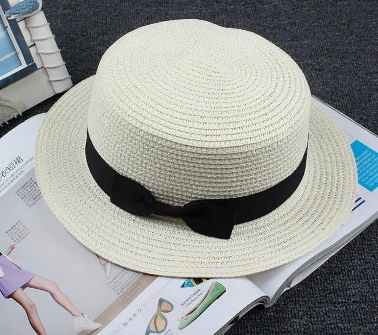 PIKADINGNIS Solid Summer Women Wide Brim Straw Hat Fashion Chapeau ...