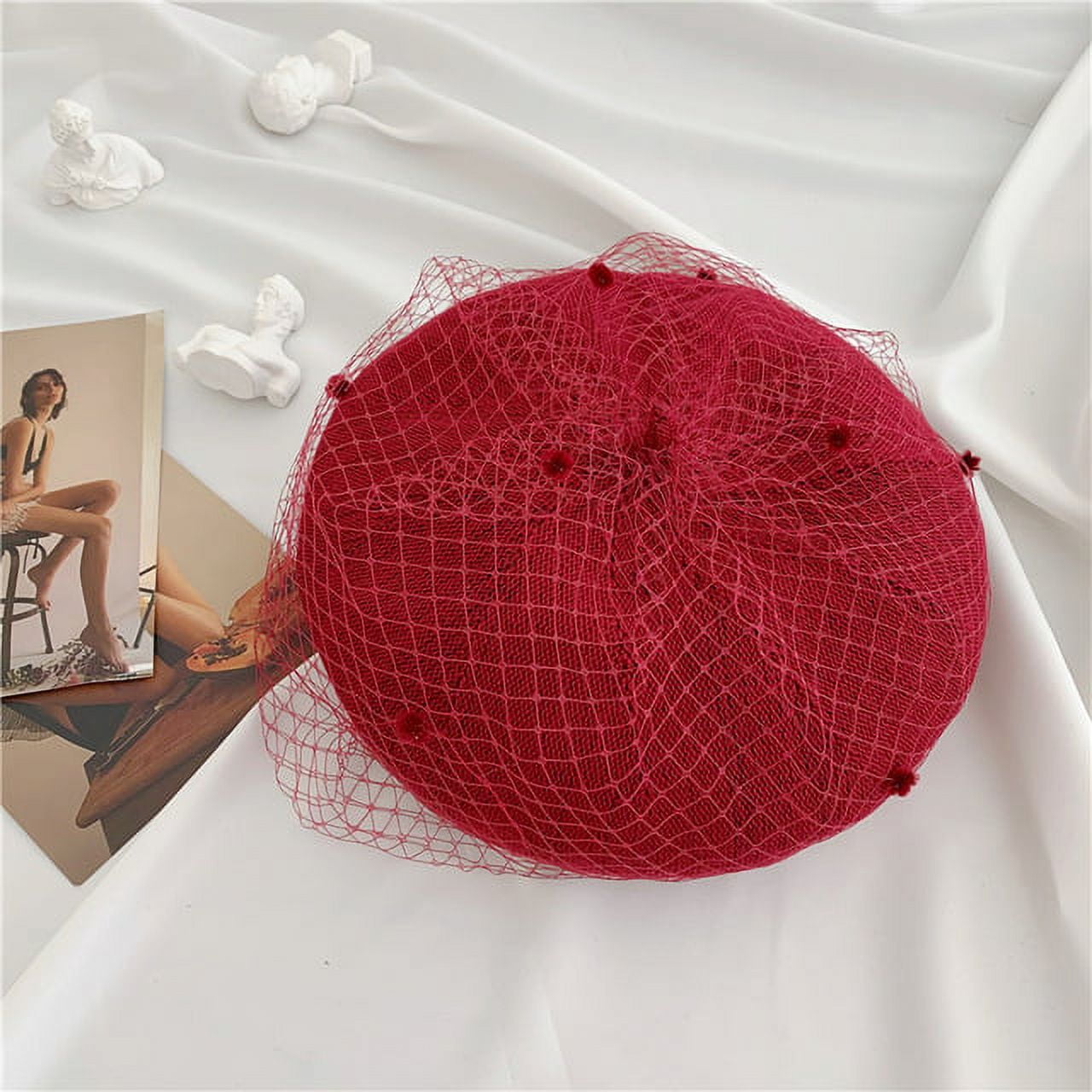 PIKADINGNIS Summer Hats Women Beret Vintage Mesh Yarn Berets Fashion Female Breathable Beret Hat ...