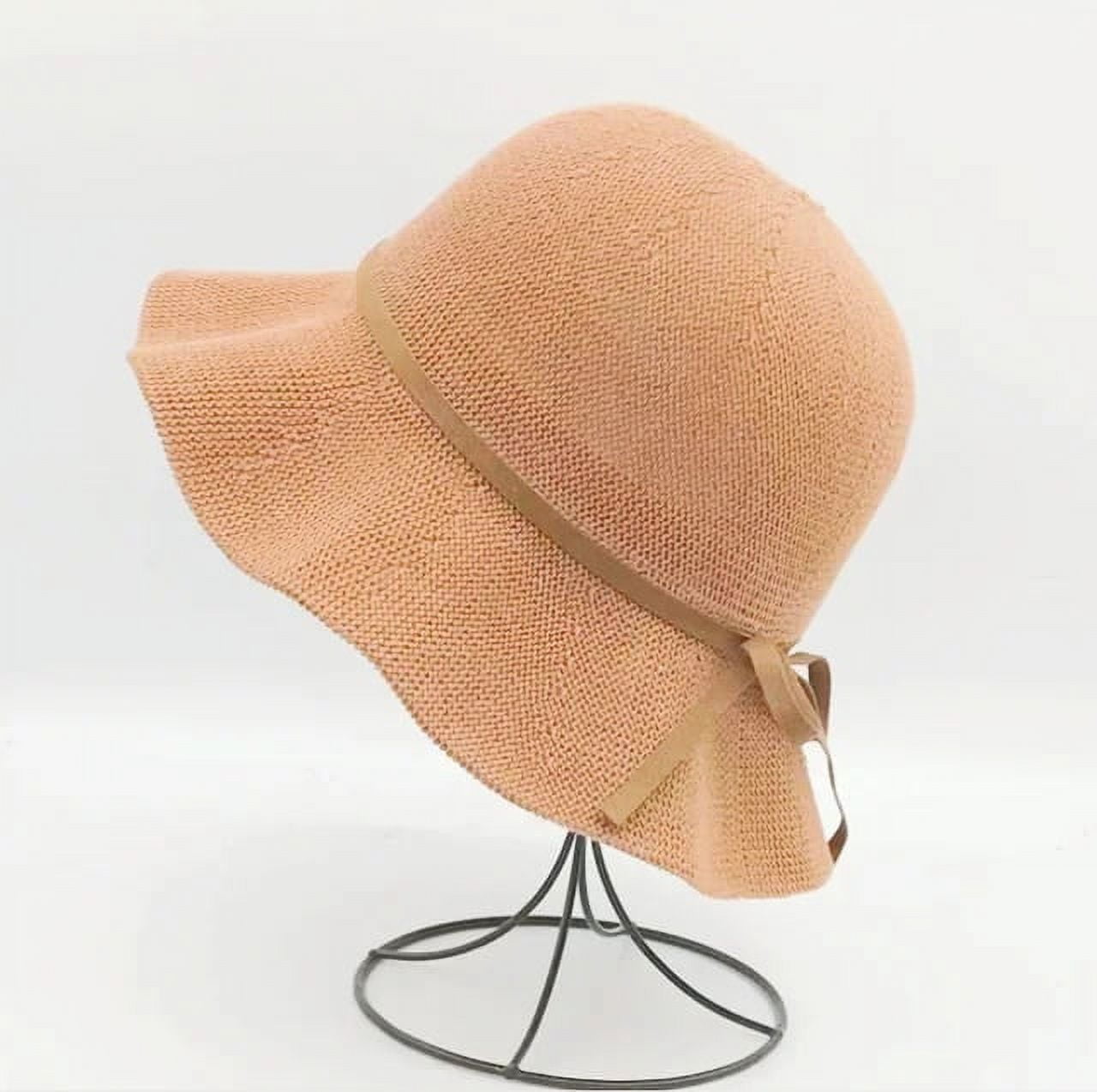 PIKADINGNIS Summer Knitting Wool Hat Women Big Wide Brim Beach Hat Sun ...