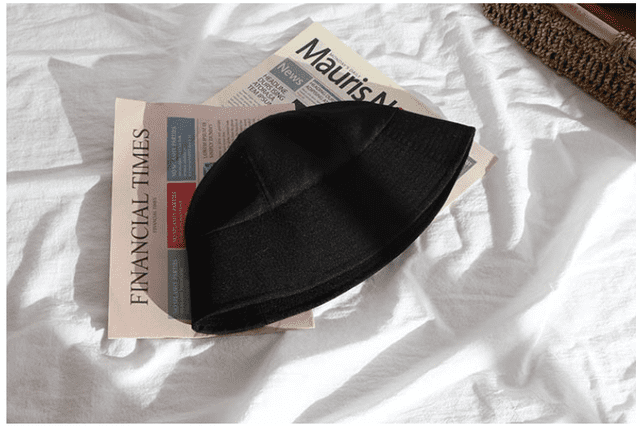 PIKADINGNIS Topi Bucket Hitam Solid Topi Bob Uniseks Topi Hip Hop ...