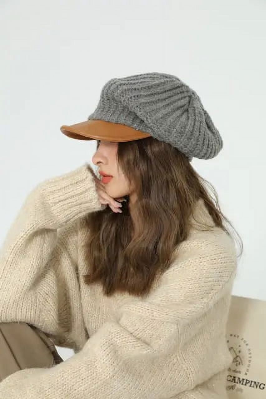 PIKADINGNIS Topi Wanita Topi Segi Delapan Rajutan Mode 2022 Topi Musim ...