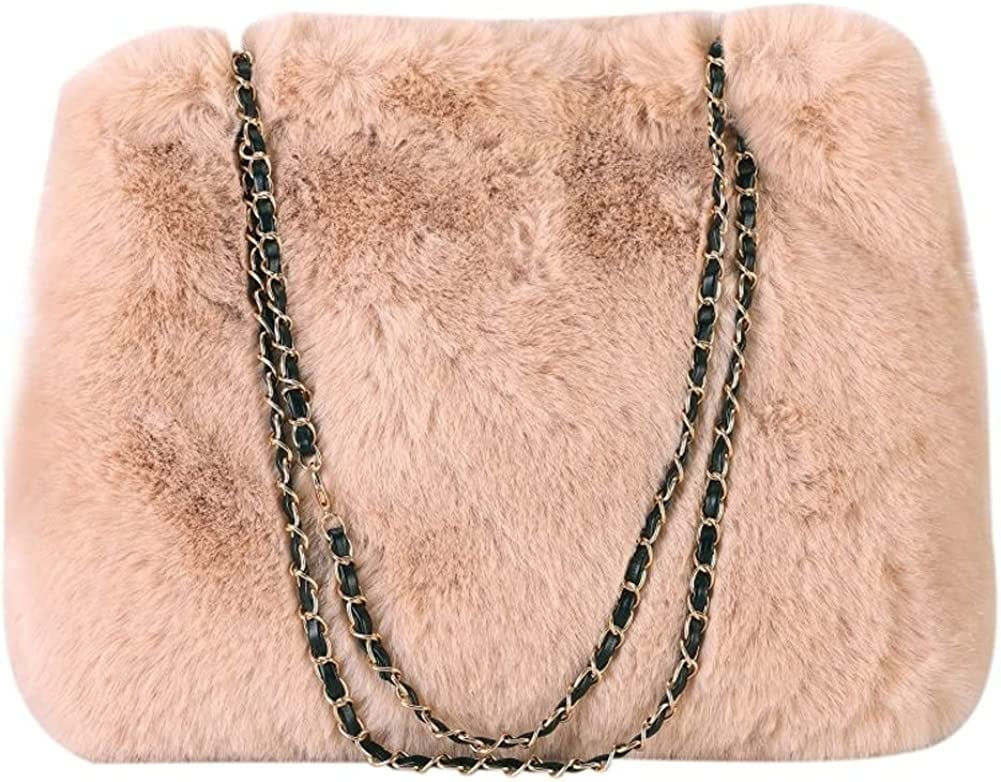 PIKADINGNIS Tote Bag Women Cozy Fuffy Faux Fur Plush Trendy Large ...