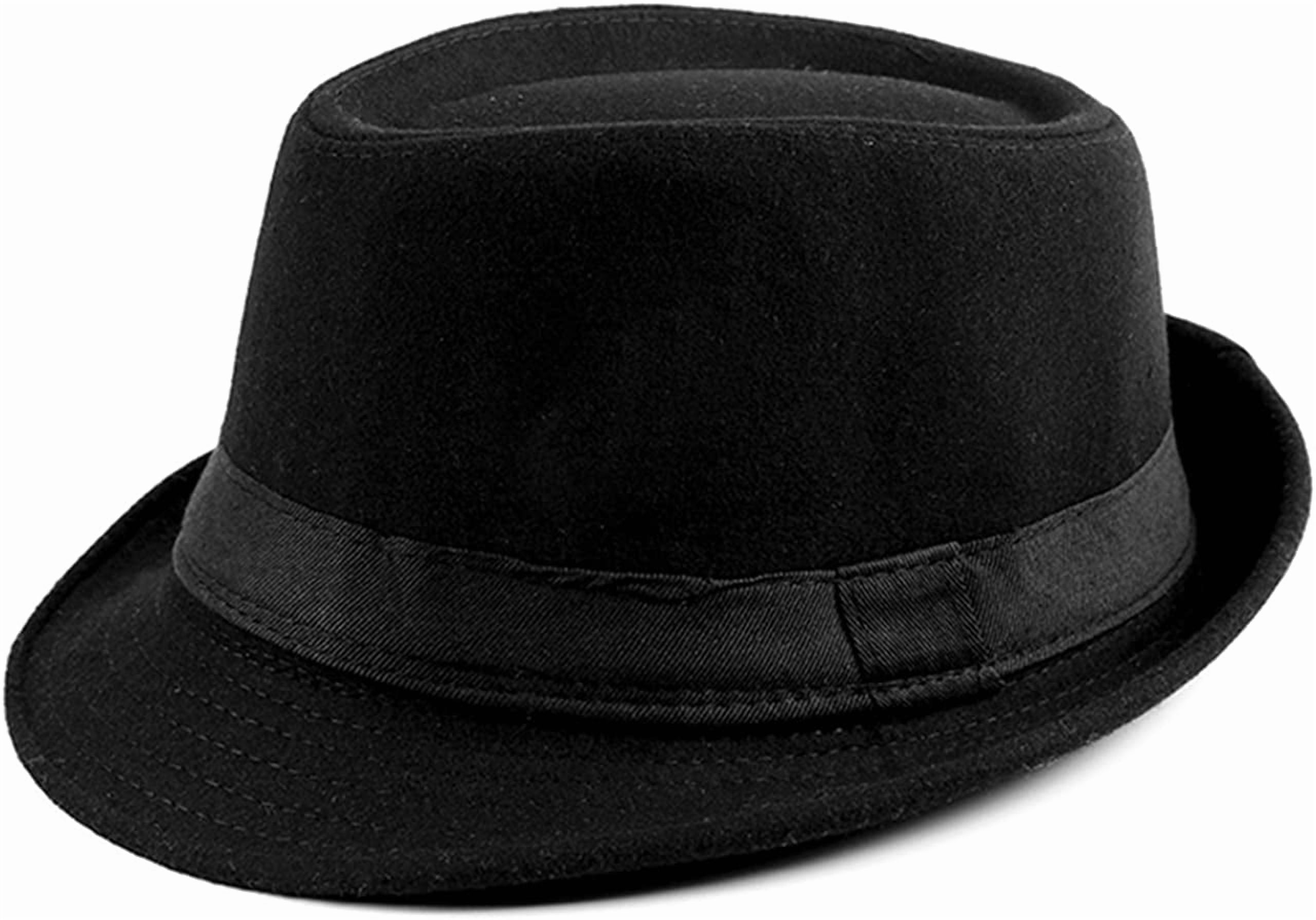 PIKADINGNIS Trilby Fedoras Panama Jazz Hat Short Brim Bowler Hat for ...